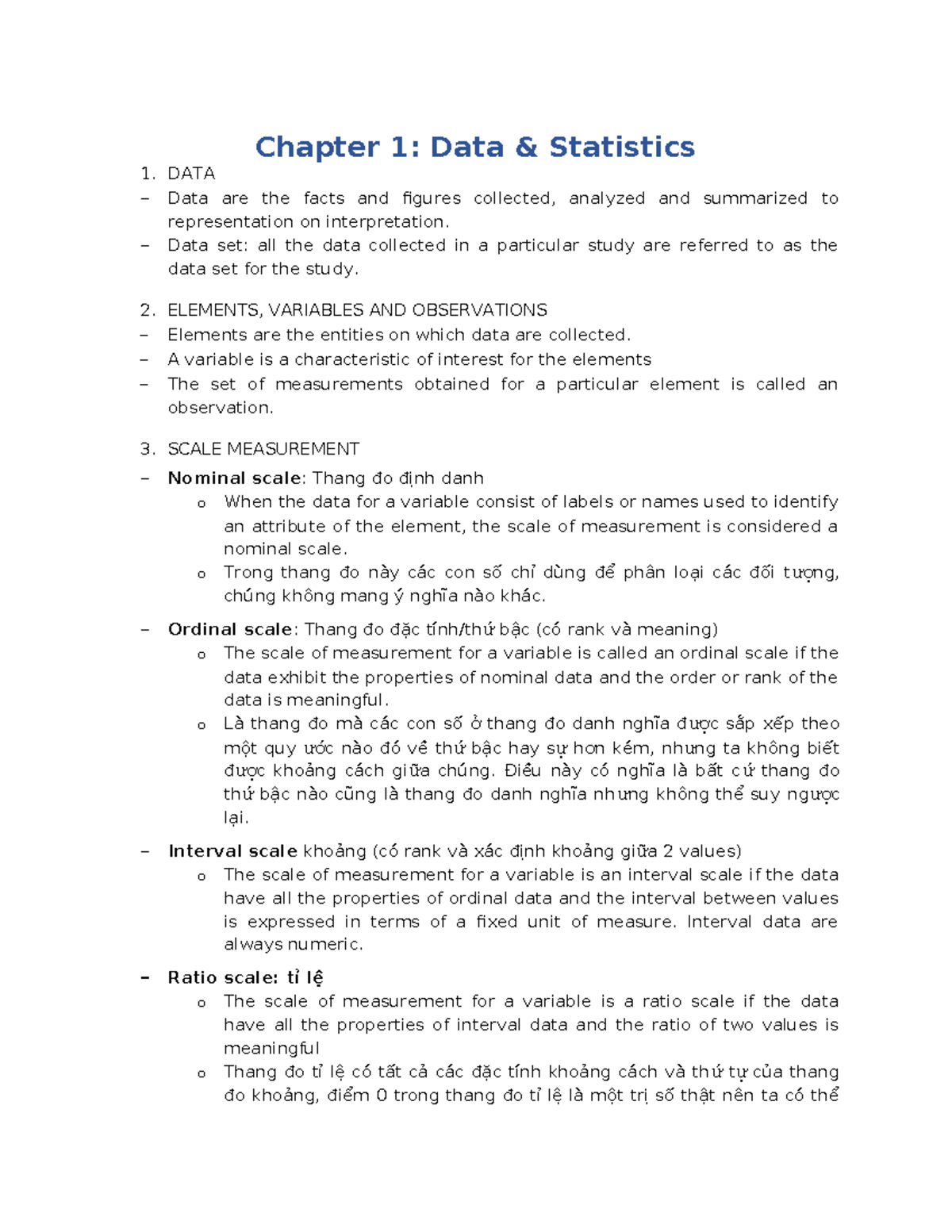 Statistics F7 acca - Chapter 1: Data & Statistics 1. DATA Data are the ...