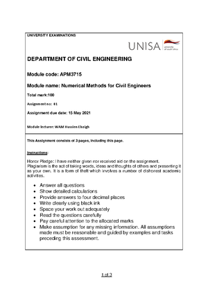 APM3711 2022 October November EXAM MEMO - APM OCTOBER/NOVEMBER EXAM ...