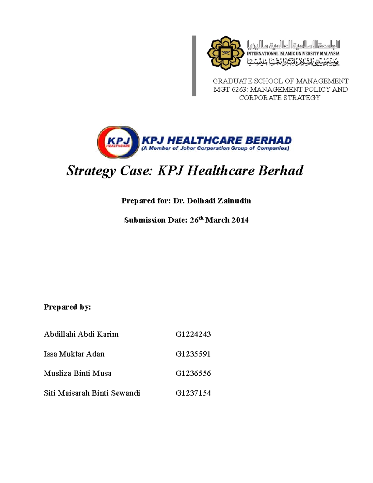 Strategy Case KPJ Healthcare Berhad larg - Strategy Case: KPJ ...