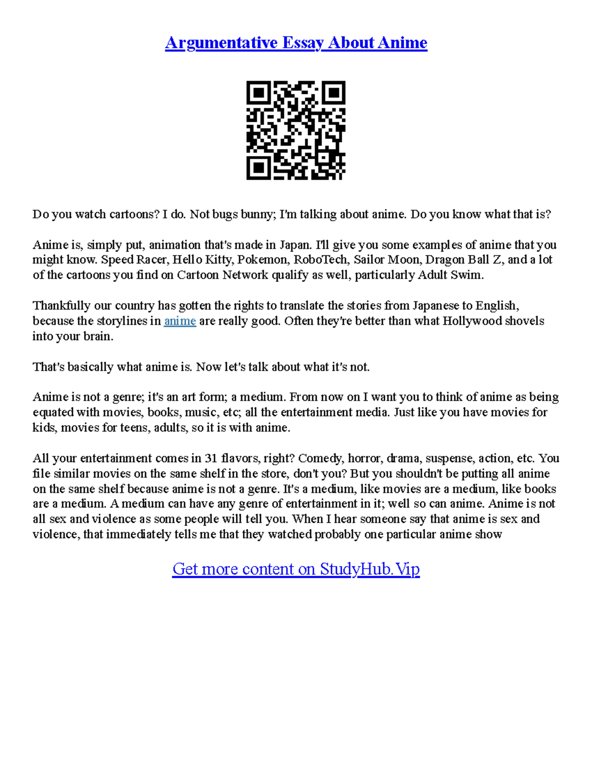 50 Argumentative Essay Topics - Argumentative Essay About Anime Do you ...