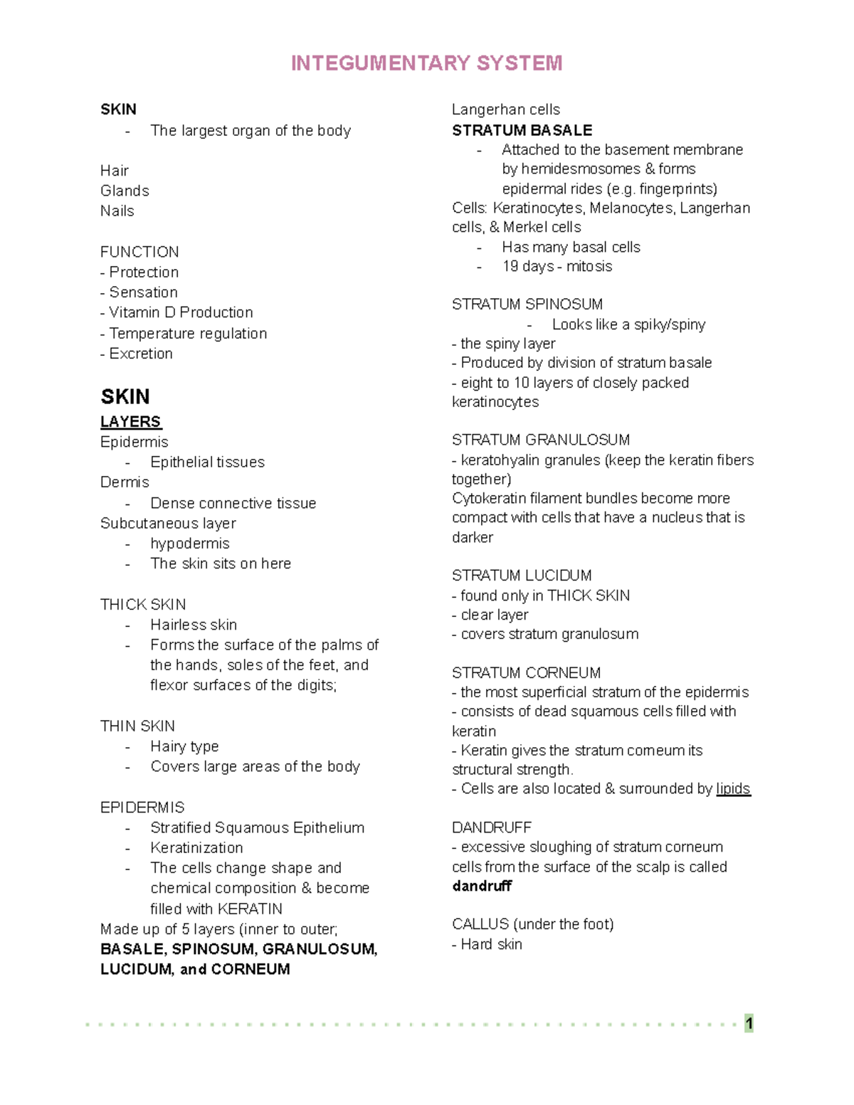 Integumentary system - INTEGUMENTARY SYSTEM SKIN The largest organ of ...