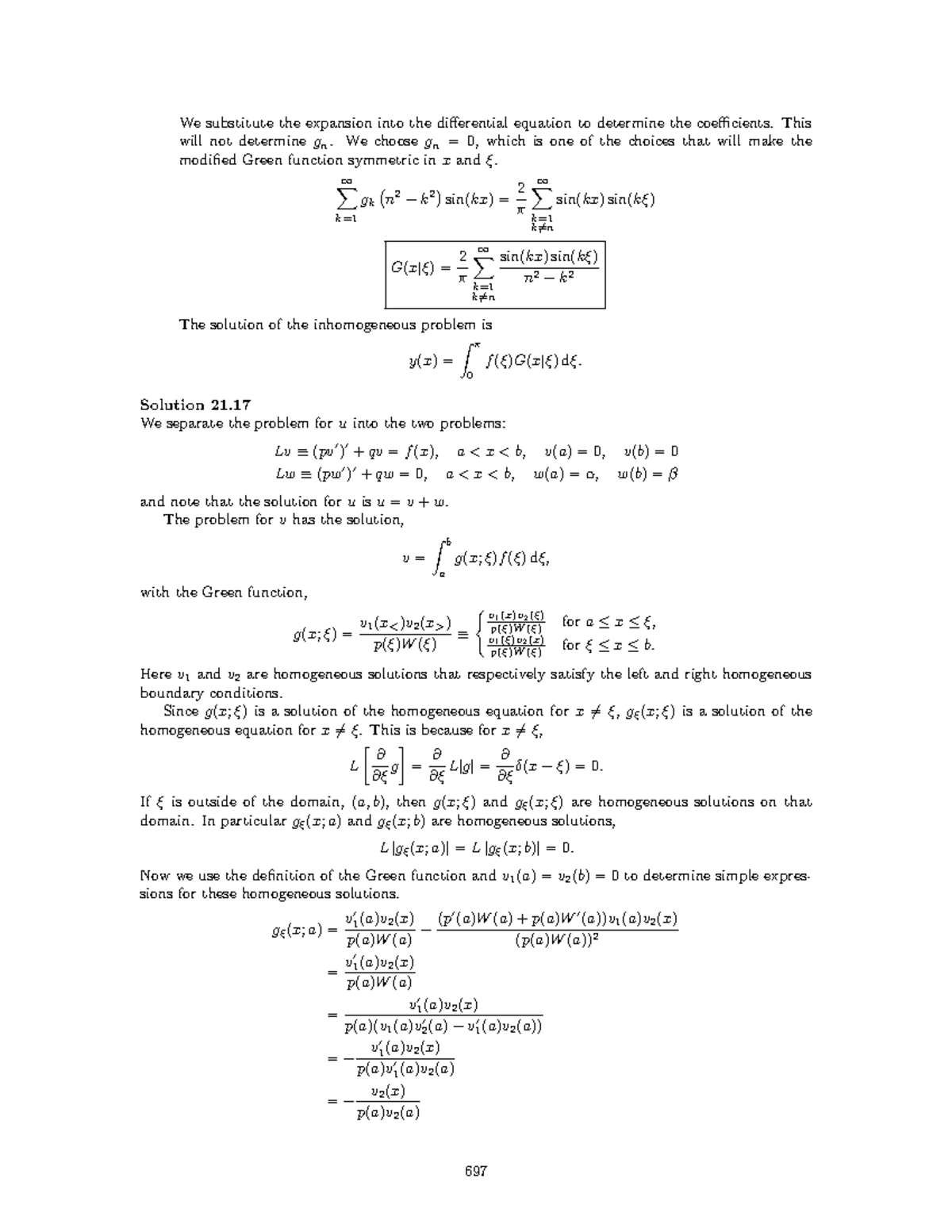 Ref MATH Adv Math Methods Sean Mauch-180 - We substitute the expansion ...