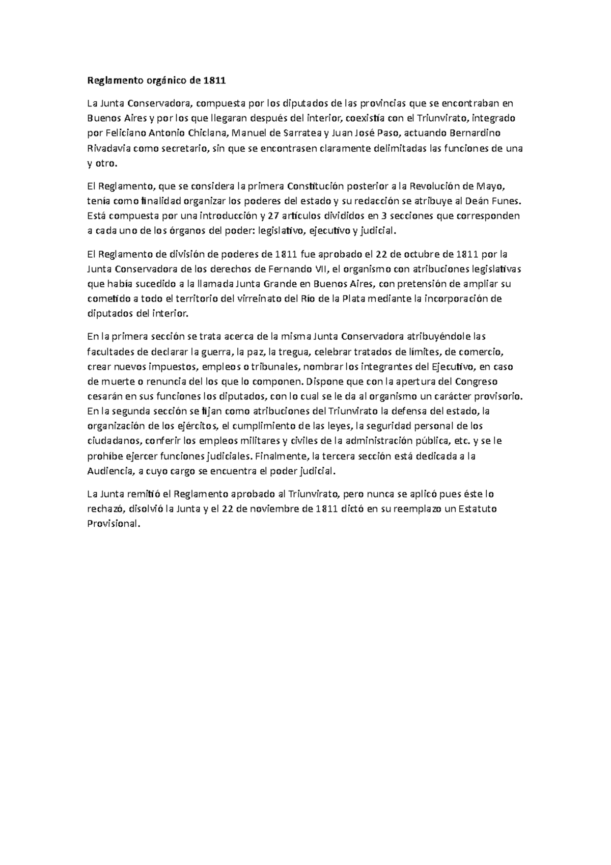 12)Reglamento de 1811 - Reglamento de 1811 - Reglamento orgánico de ...