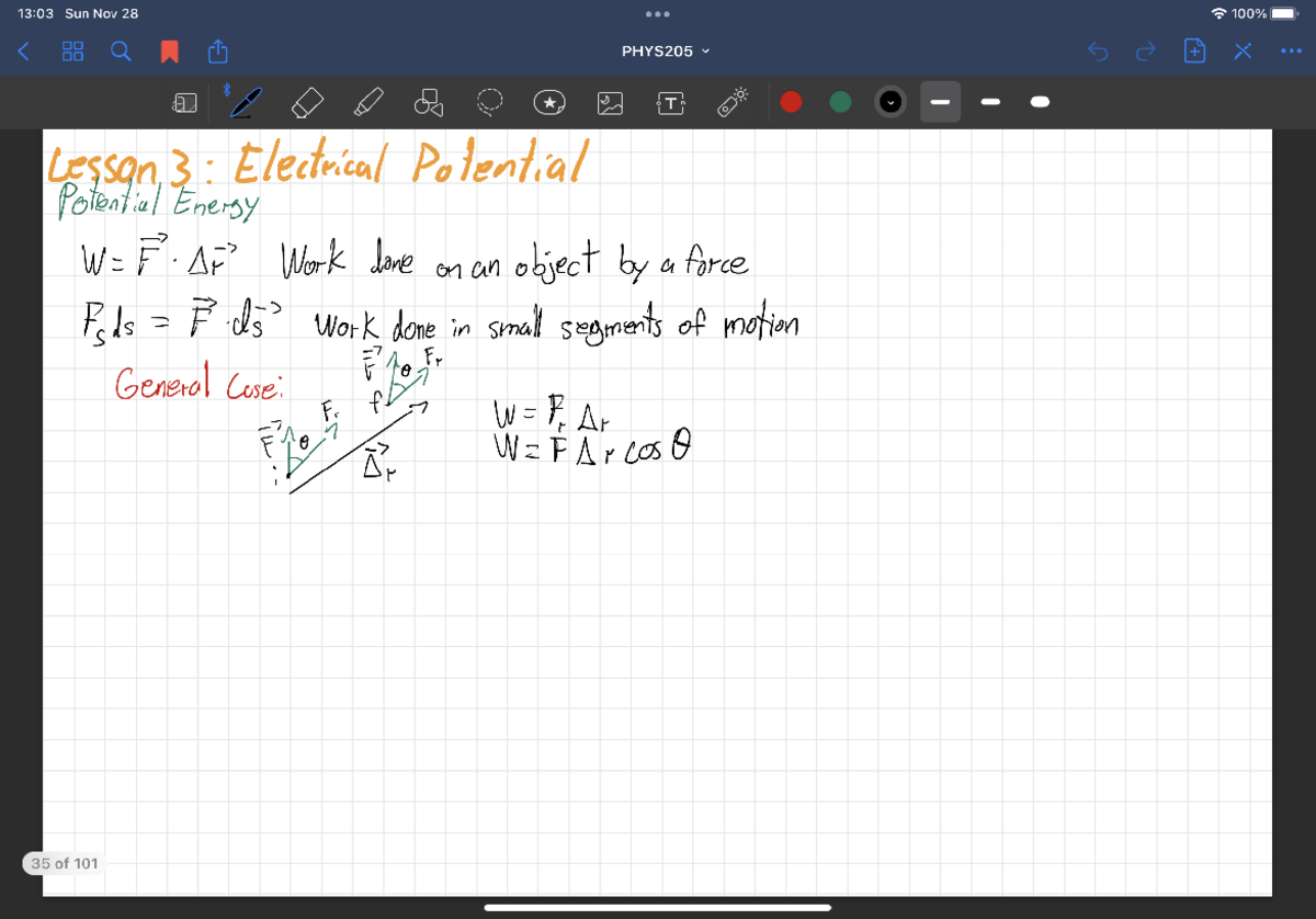 Lesson 3 Electrical Potential Potential Energy - PHYS 205 - Studocu