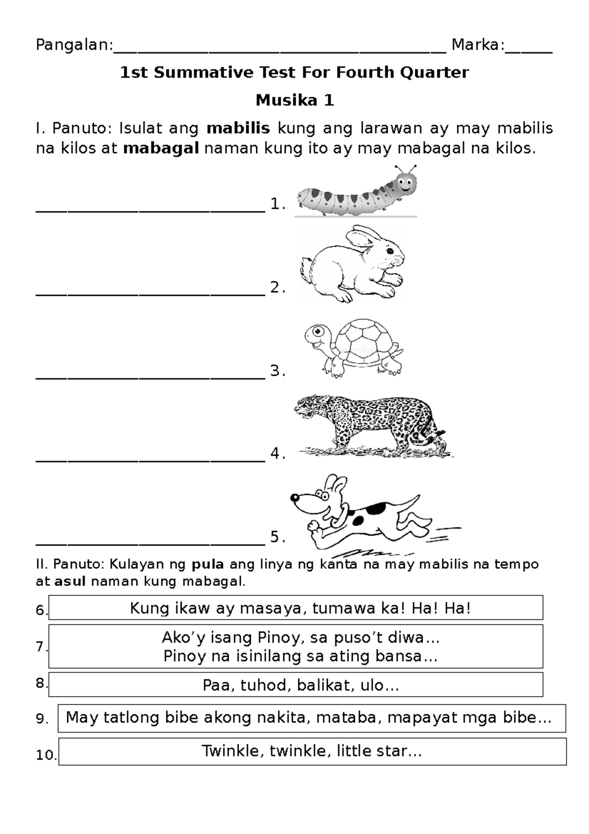 Musika - Summative Test 1 & 2 - for the Third Quarter - Weeks1-4 ...