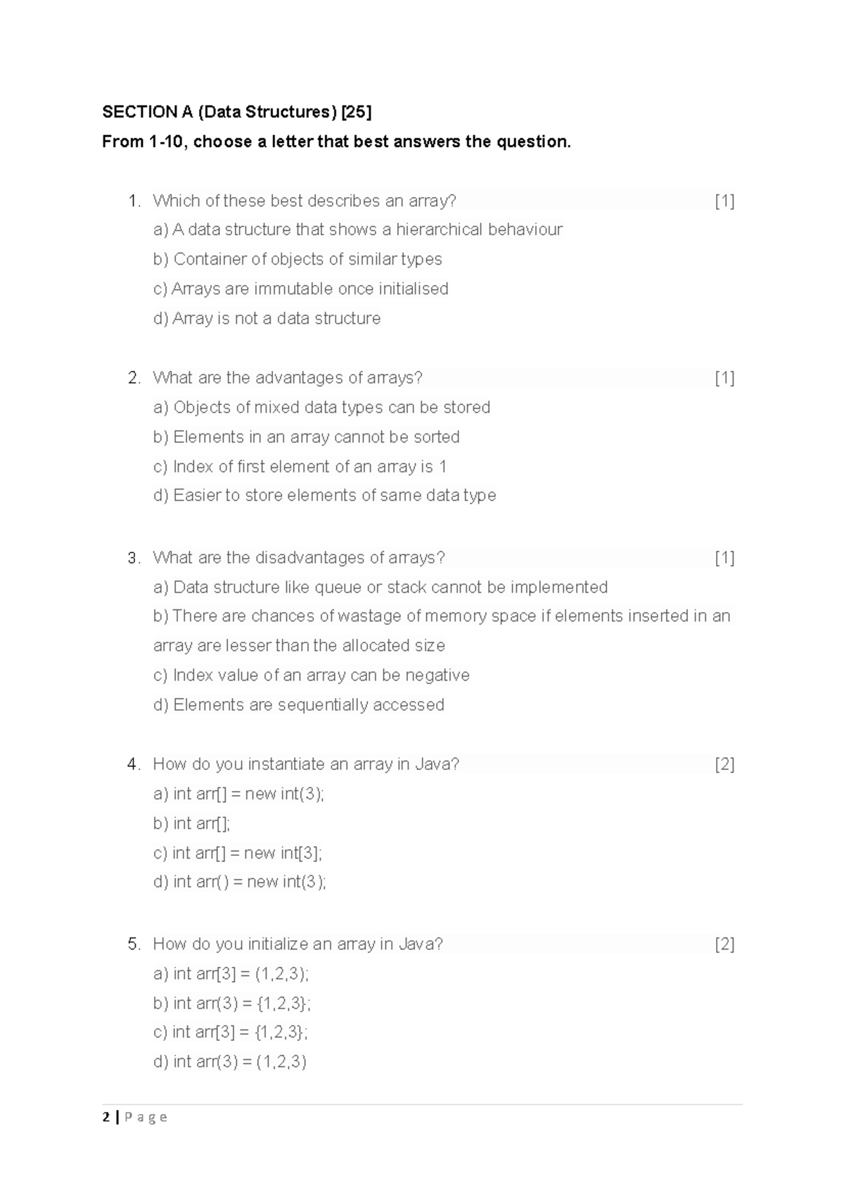 Practice questions - Activity 1 based on chapter 1 of Computer ...