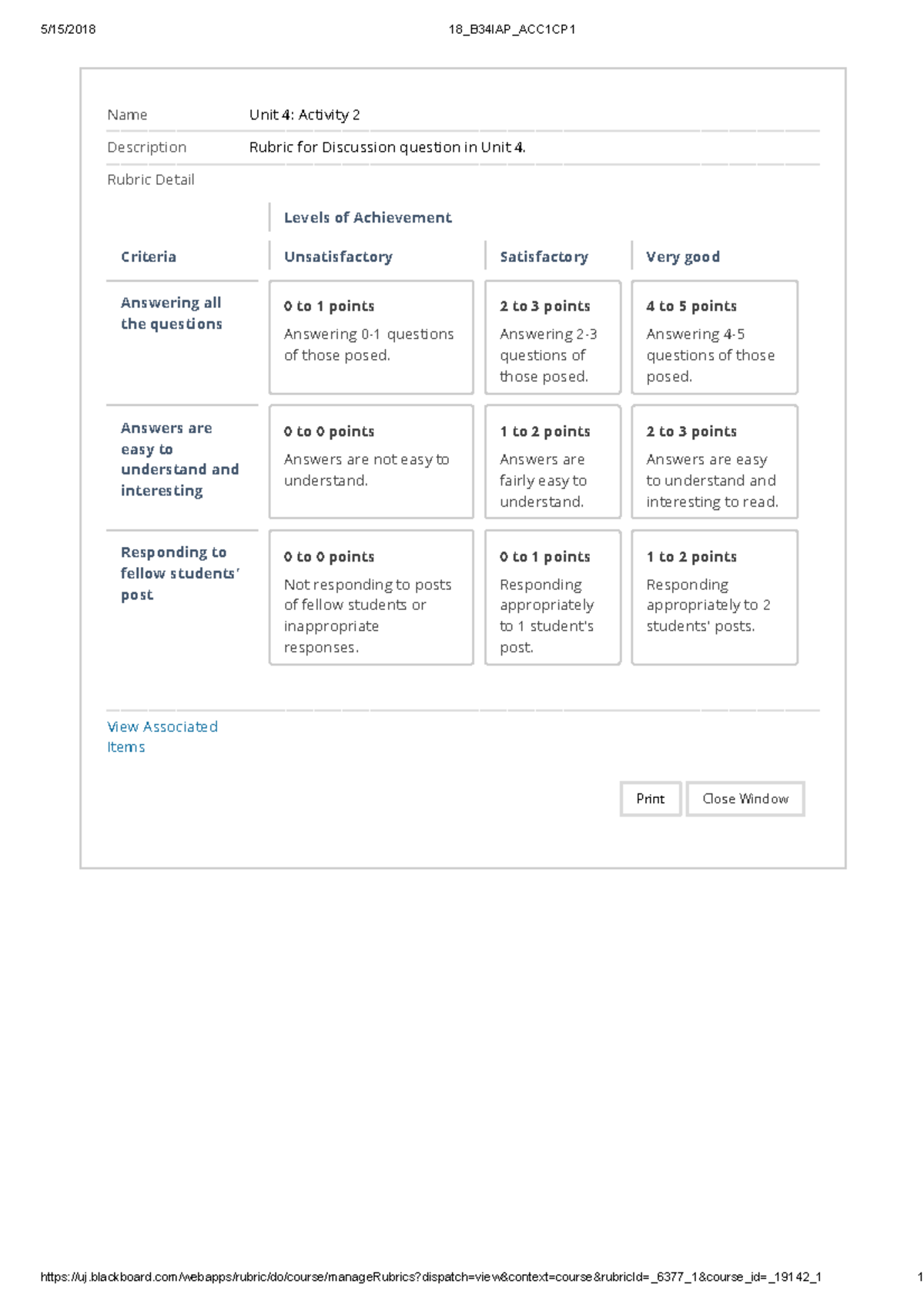 Rubric Unit4 Activity 2 - 5/15/2018 18_B34IAP_ACC1CP - Studocu