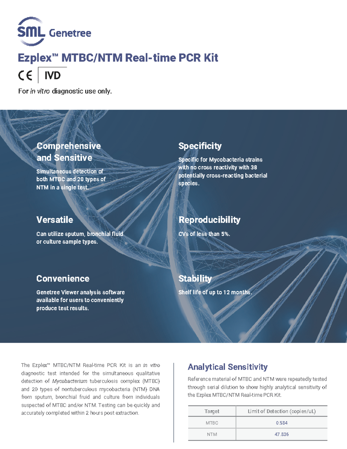 Ezplex MTBC NTM Real-time PCR Kit Product Brochure Letter - Ezplexô MTBC/NTM Real-time PCR Kit ...