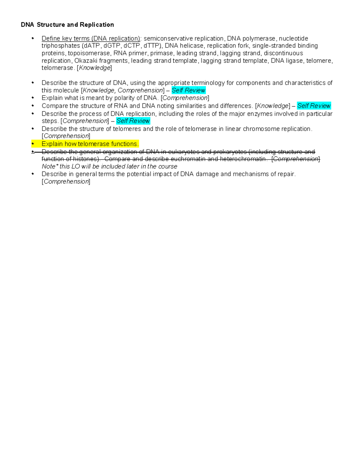 4 - DNA Replications - lecture stuff - DNA Structure and Replication ...