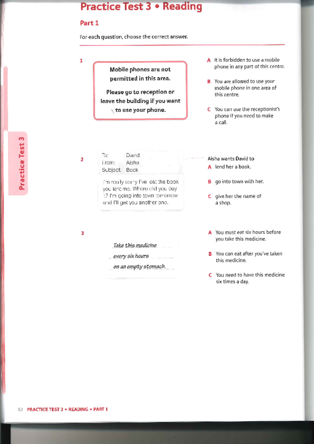 Reading B1 TEST 3 FOR Schools EXAM Trainer Oxford - Inglés - Studocu