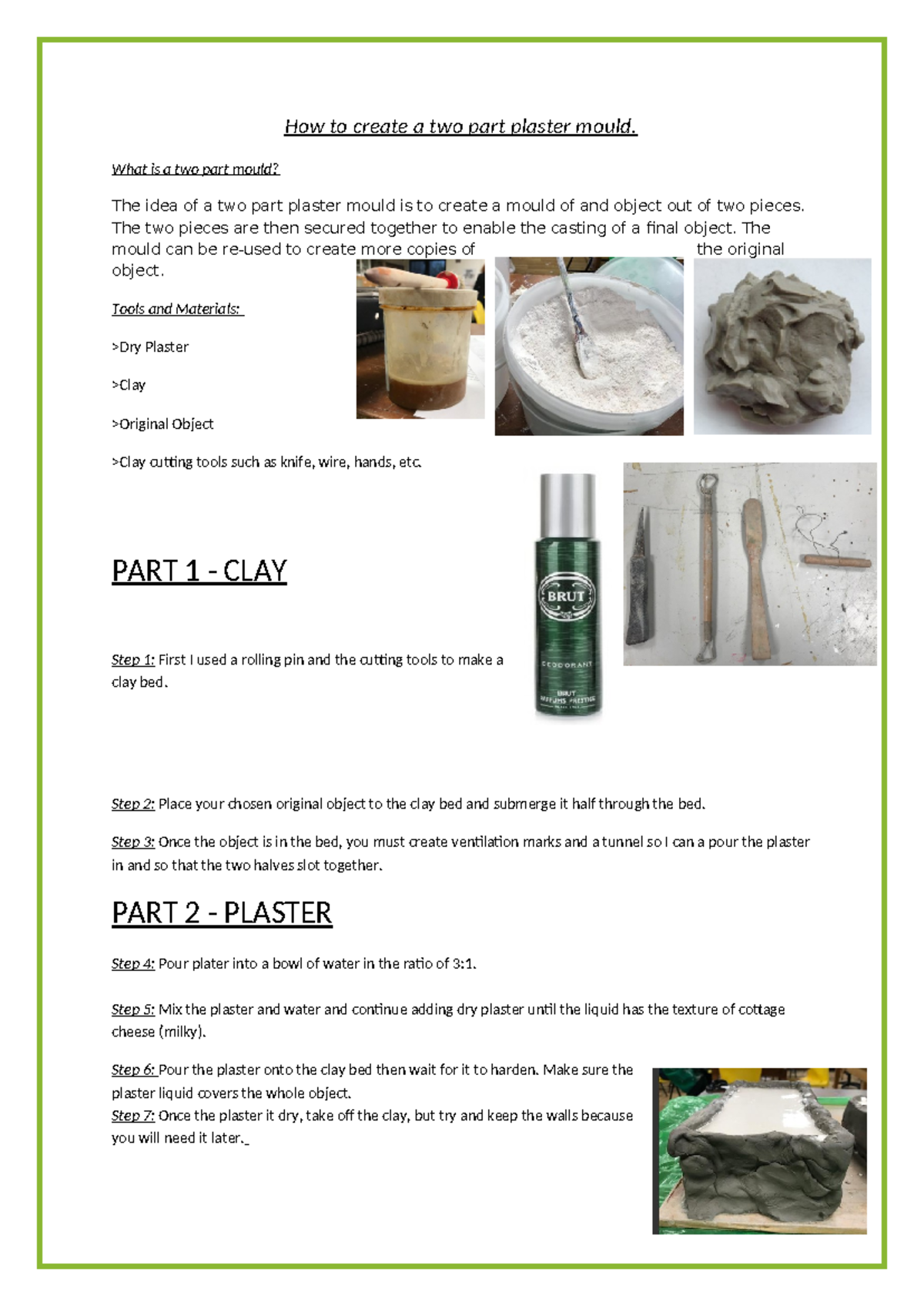 How to create a two part mould worksheet - How to create a two part ...