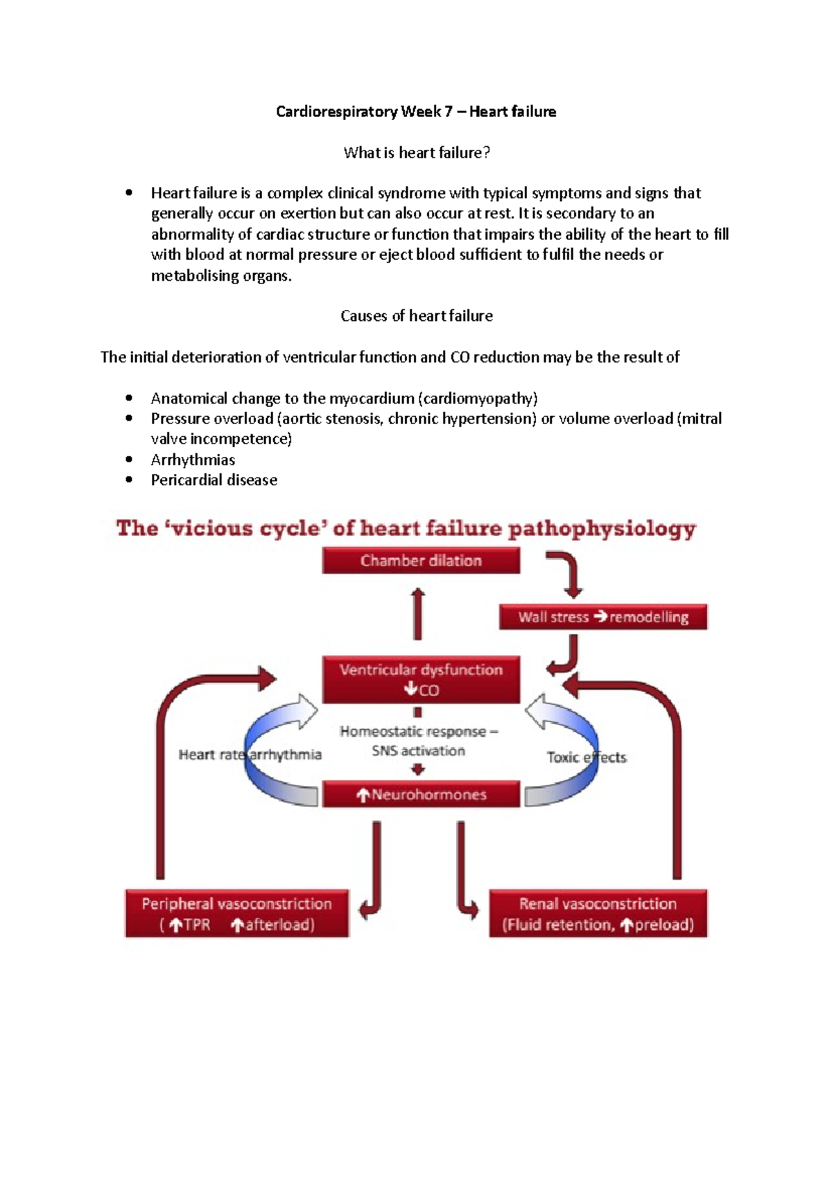 Cardiorespiratory Week 7 – Heart failure - Cardiorespiratory Week 7 ...