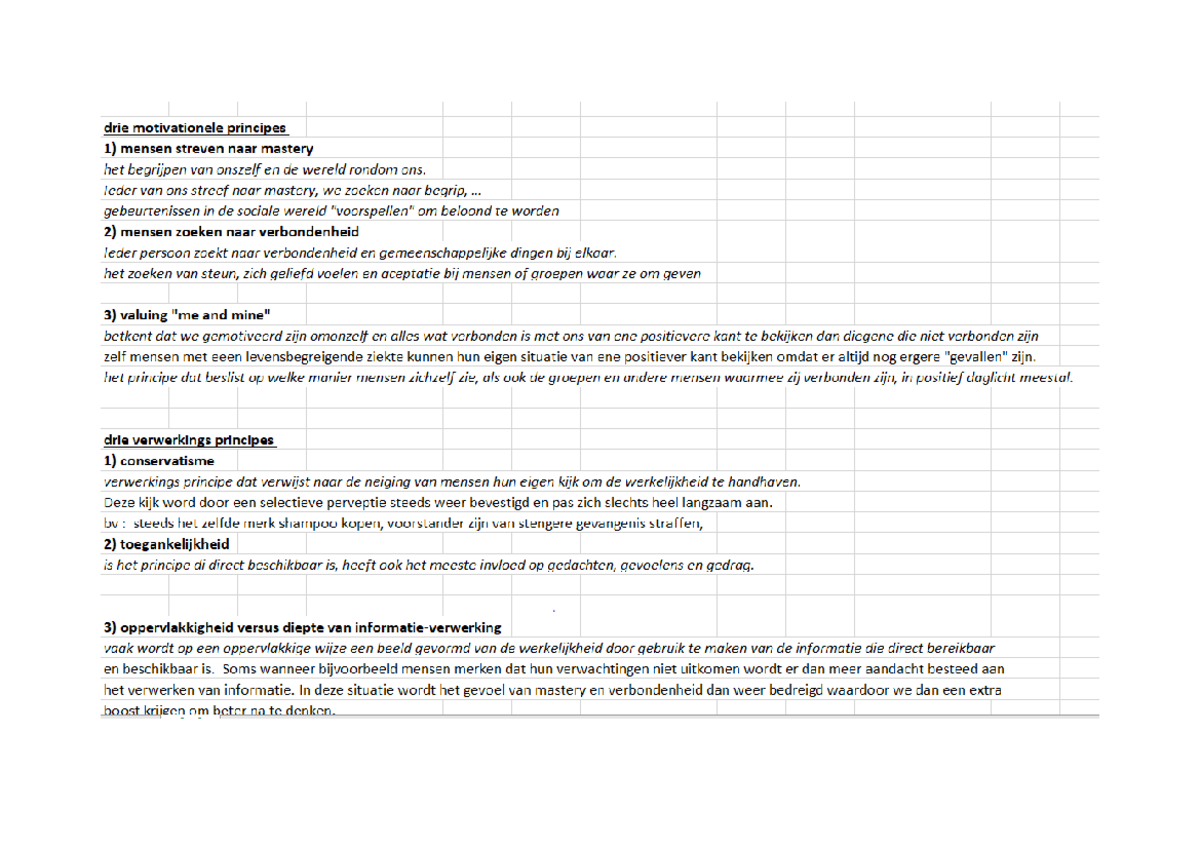Axioma's & principes - Sociale psychologie - Warning: TT: undefined function: 32 - Studeersnel