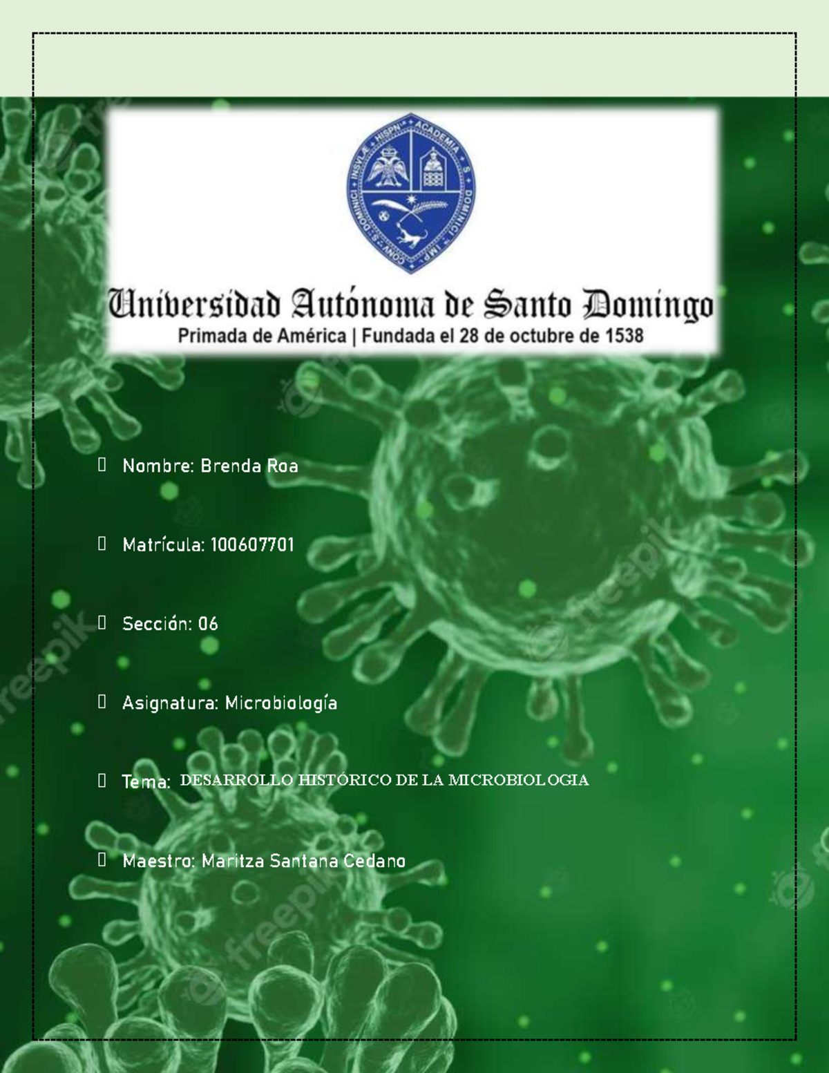 Tarea N 1 DEL Primer Parcial - Nombre: Brenda Roa Matrícula: 100607701 ...