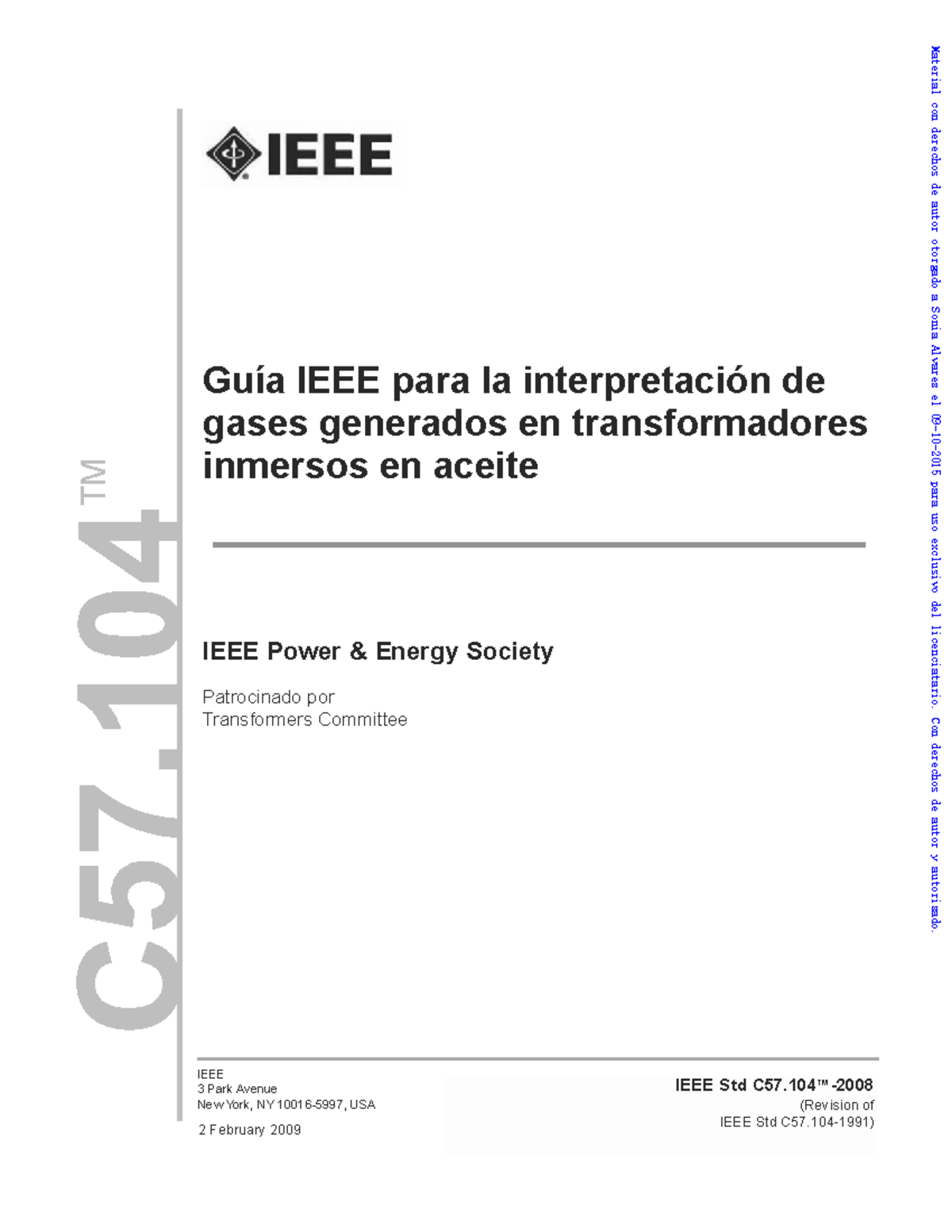 C57.104-2008 Español - Norma IEC - . TM Guía IEEE para la interpretación de gases generados en ...