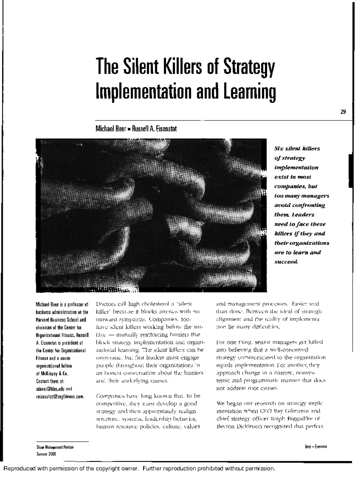 The Silent Killers of Strategy - MGMT20001 - Studocu