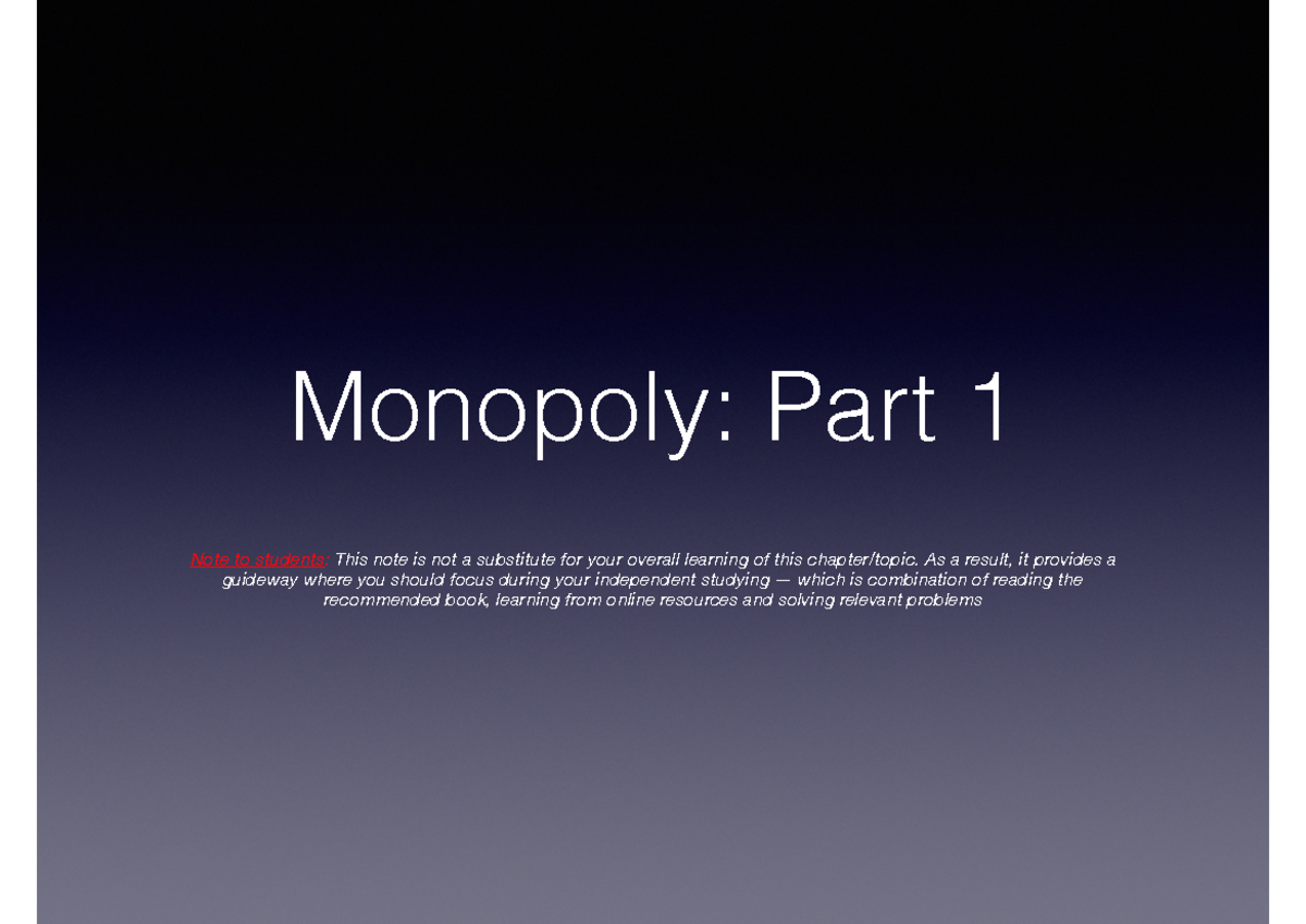 Monopoly Part-1 - Monopoly: Part 1 ####### Note to students: This note ...