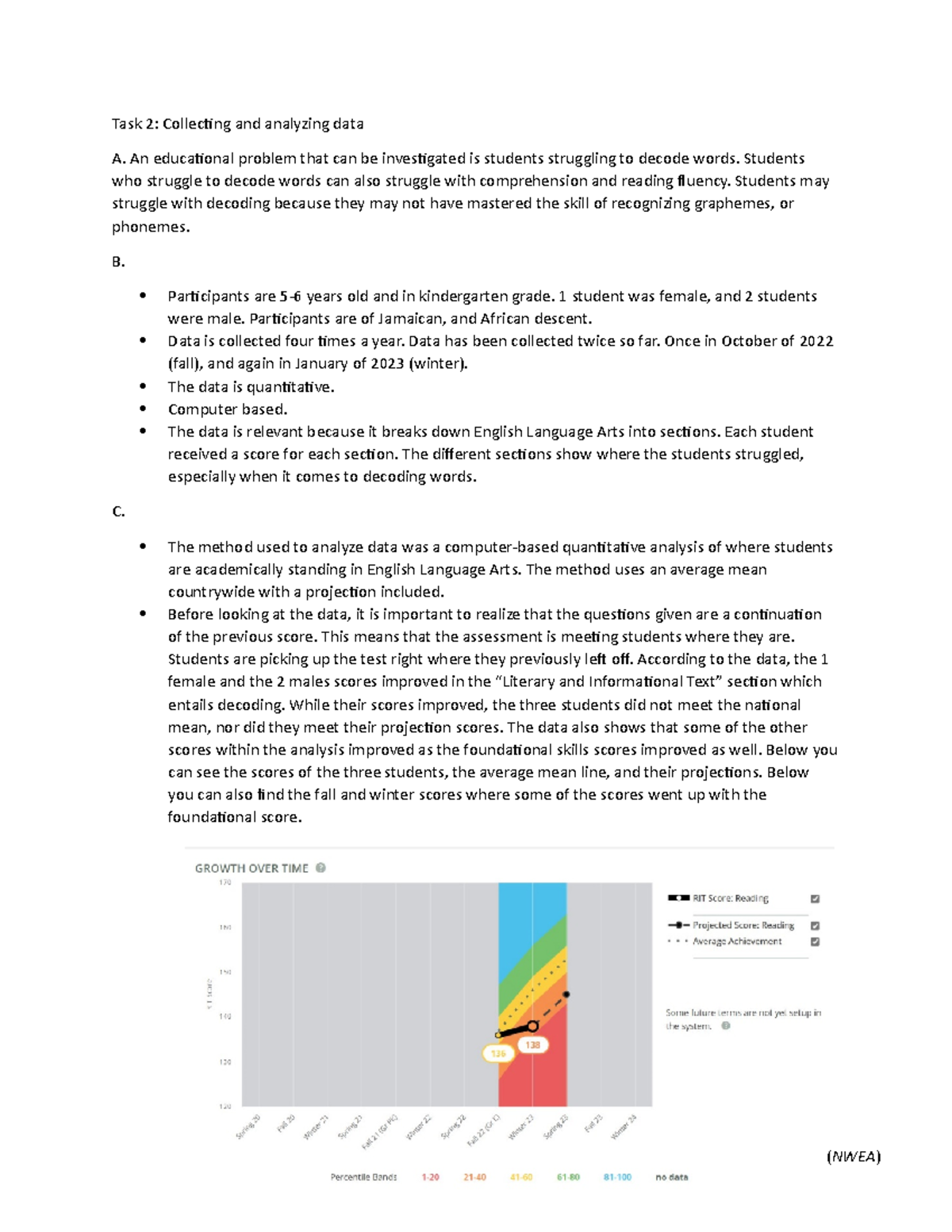 D179 Task 2 - Passed - Task 2: Collecting and analyzing data A. An educational problem that can ...