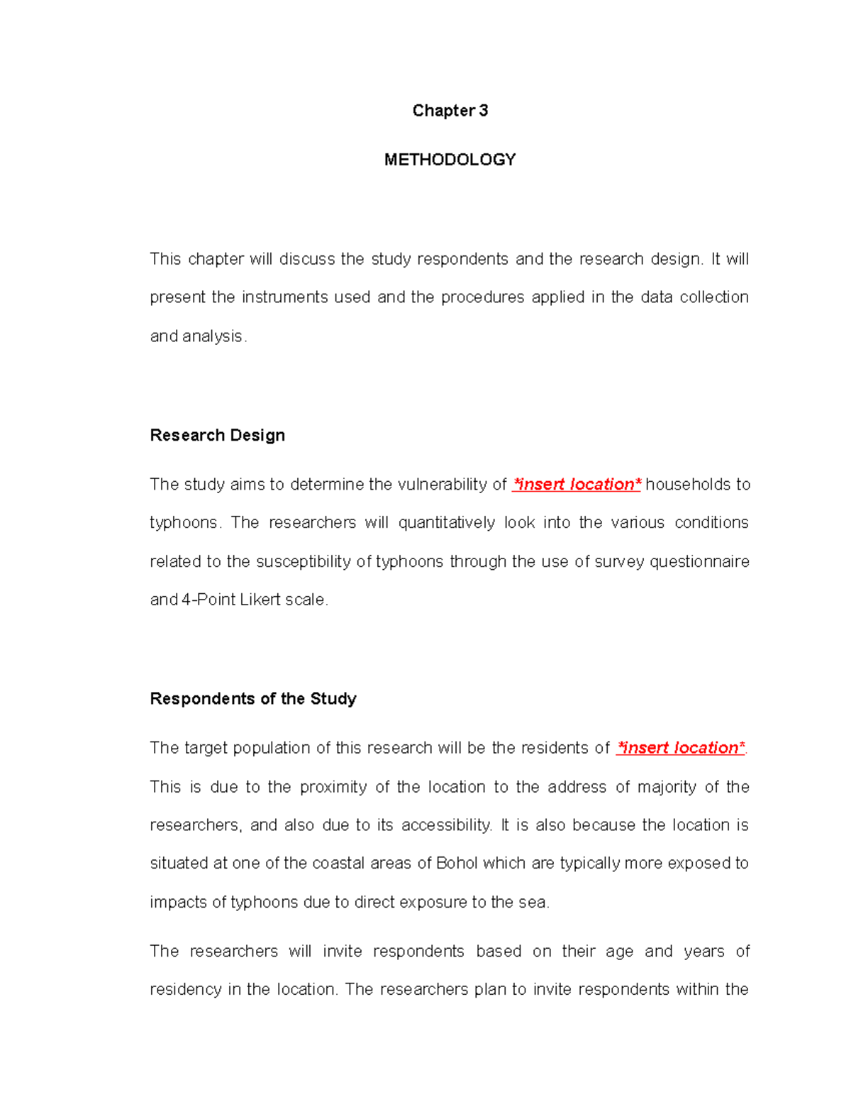 MINI- Research- Methodology - Chapter 3 METHODOLOGY This chapter will ...