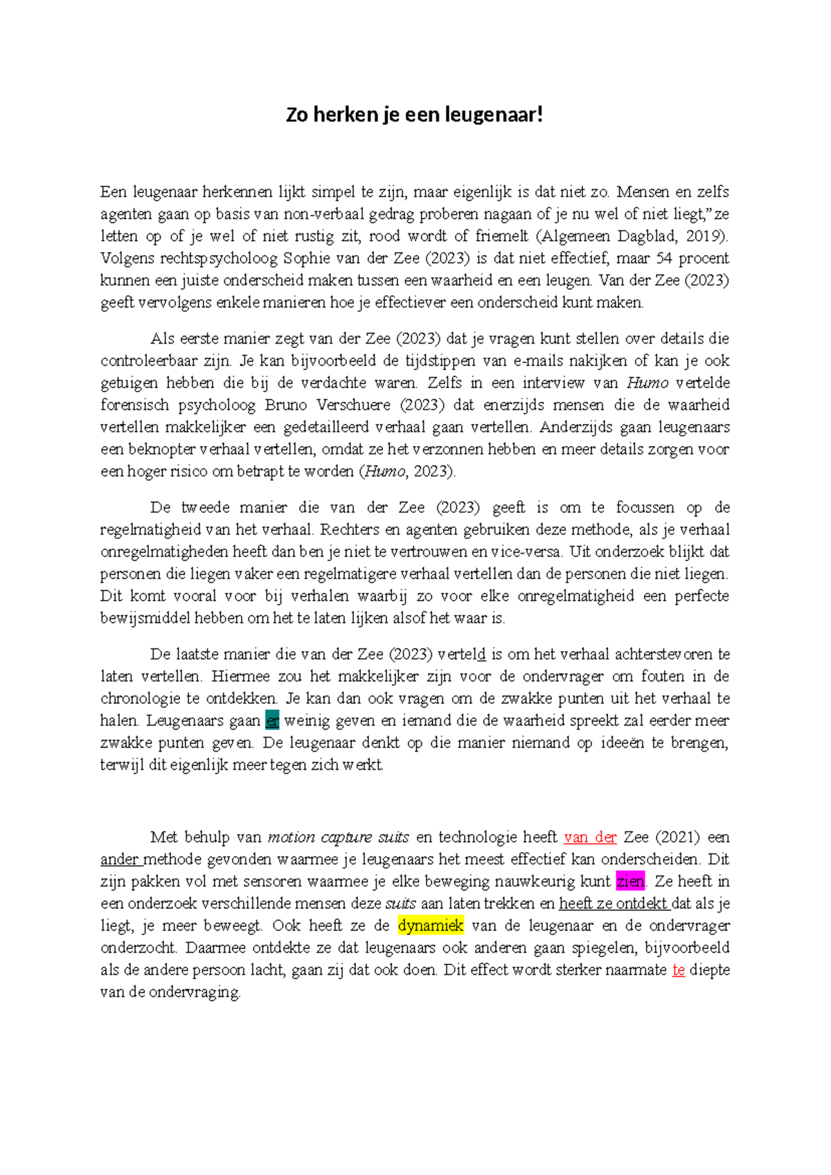 Zo herken je een leugenaar MO - werkstuk profcompetitie - Zo herken je ...