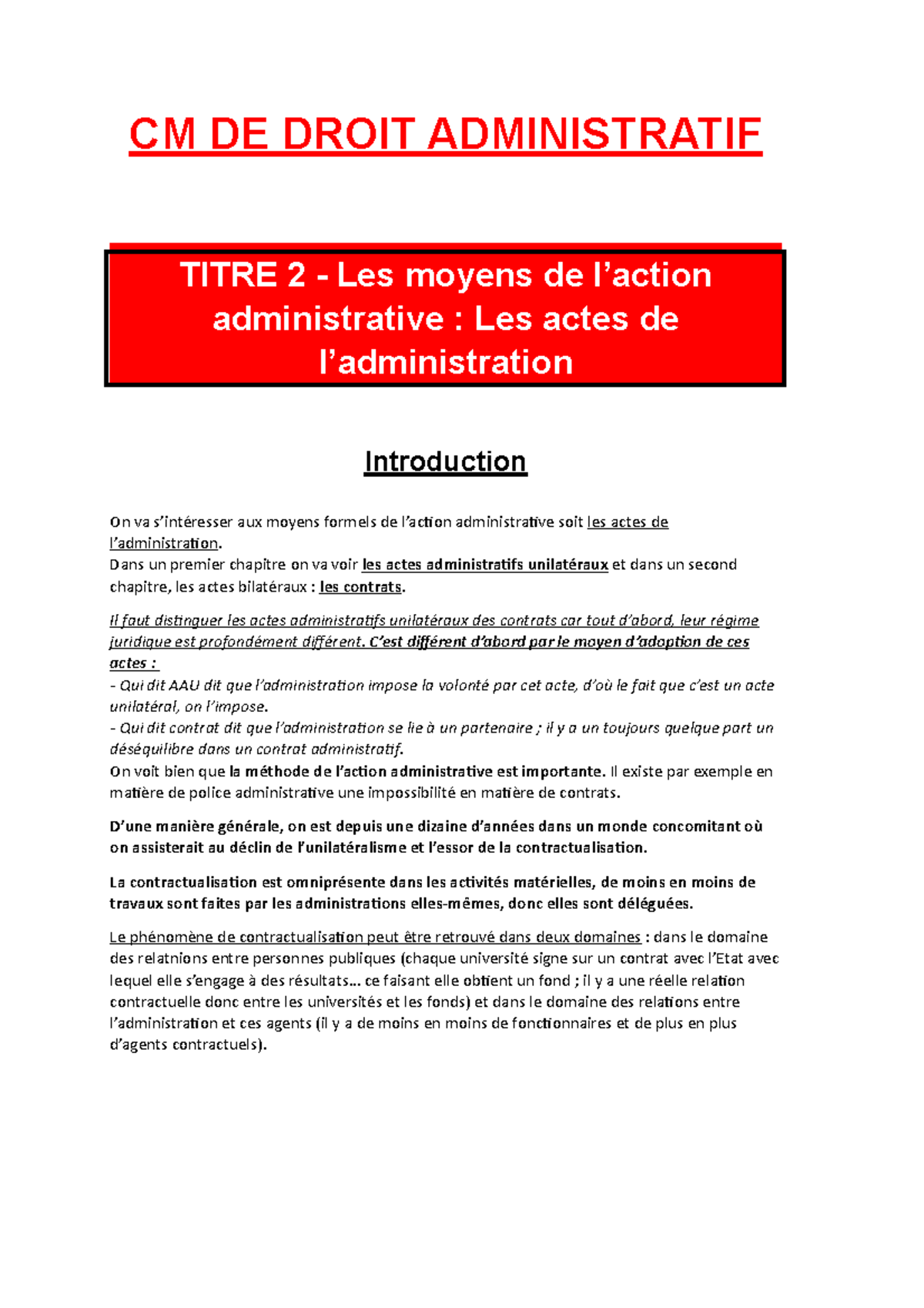 CM-Droit-administratif - Warning: TT: undefined function: 32 CM DE DROIT ADMINISTRATIF TITRE 2 ...
