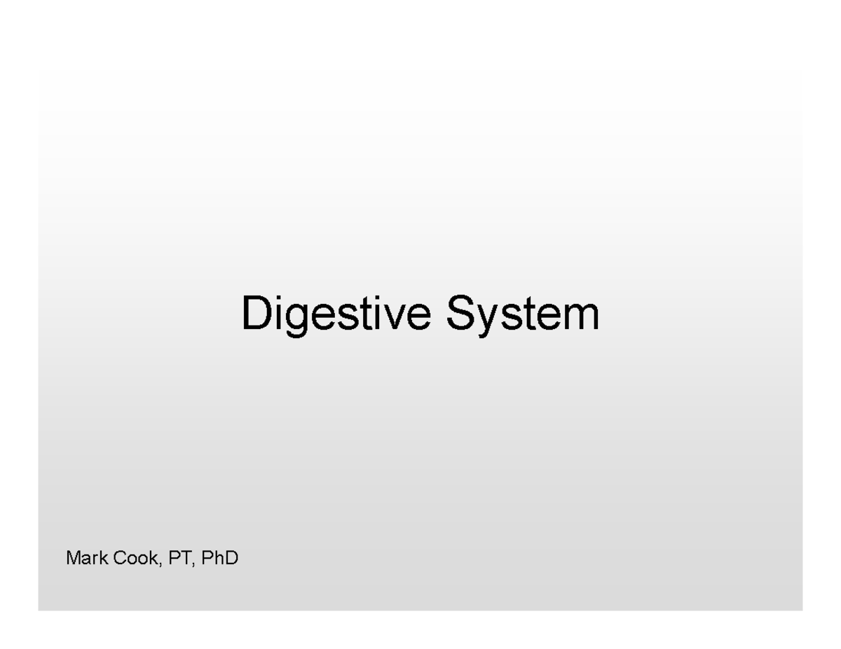 Digestive System - lecture mote follow guide book - ANAT 3001 ...