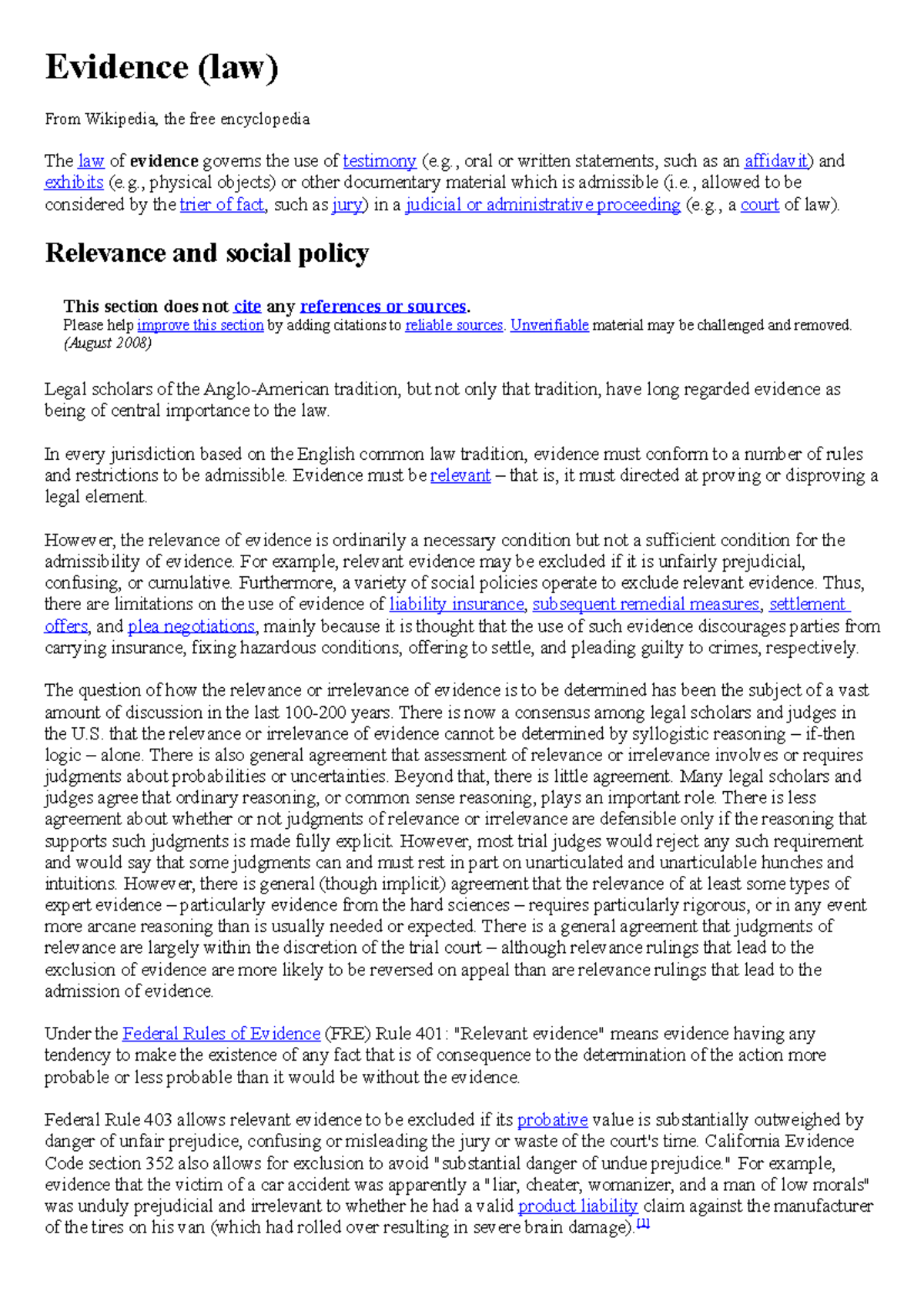 Evidence - , oral or written statements, such as an affidavit) and ...