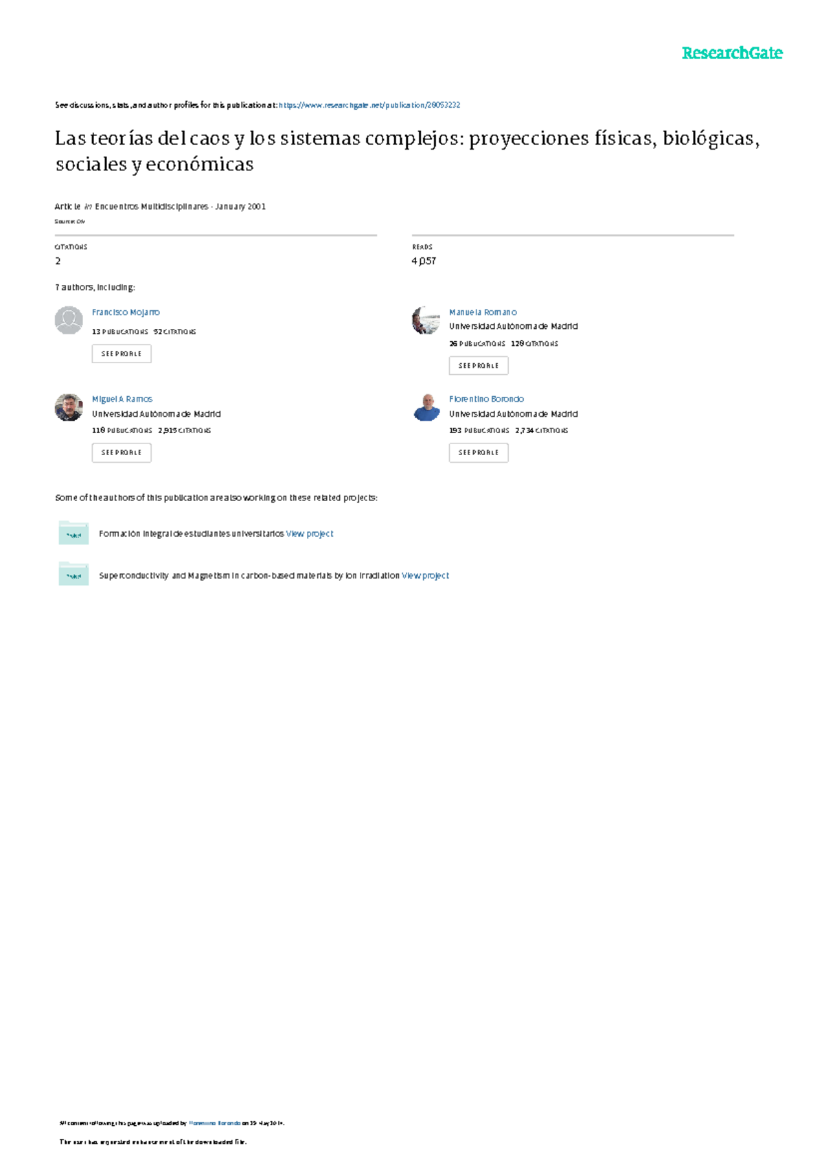 Las teorias del caos y los sistemas complejos proy - See discussions, stats, and author profiles ...