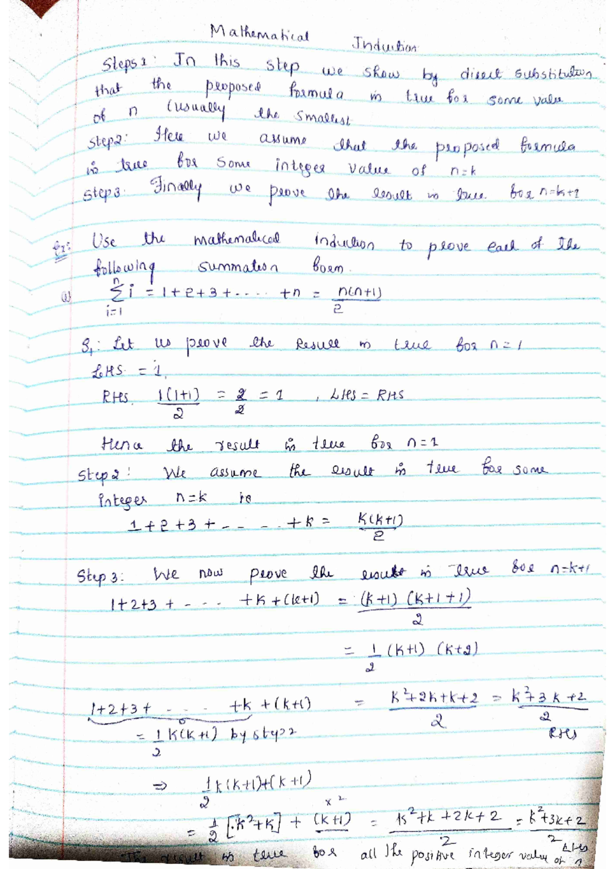 Mathematical Induction - (i) i tn nentl) 2 S,: Let us peove the Result ...