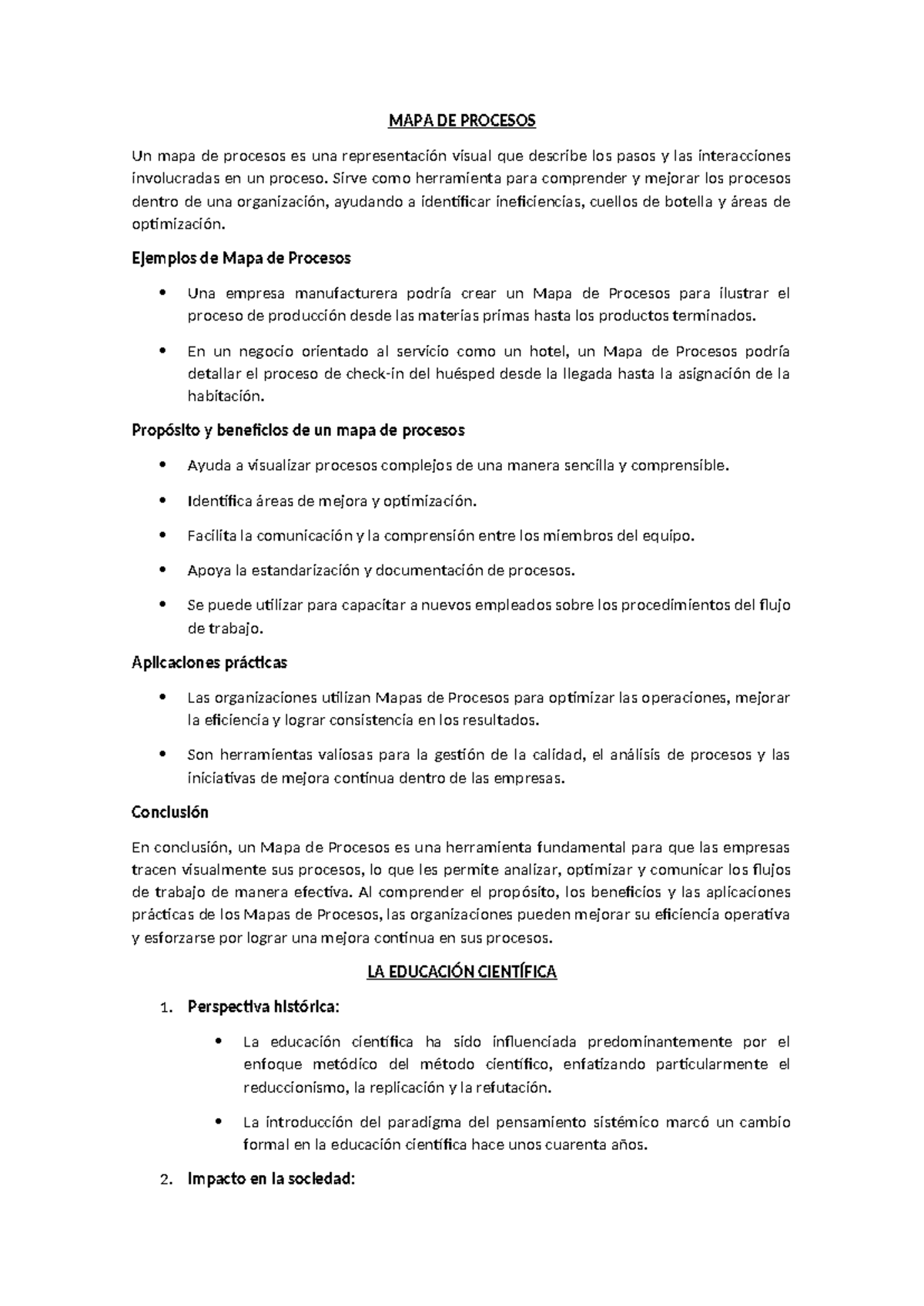 Semana 13 14 15 - asdqw - MAPA DE PROCESOS Un mapa de procesos es una ...
