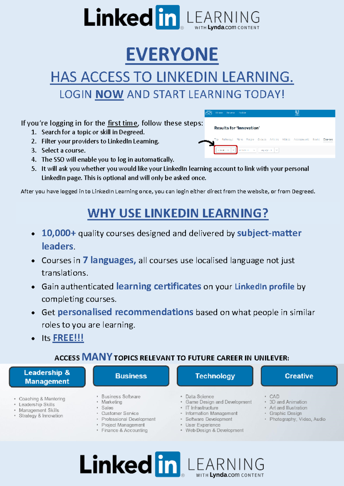 Linked In Learning access - EVERYONE HAS ACCESS TO LINKEDIN LEARNING ...