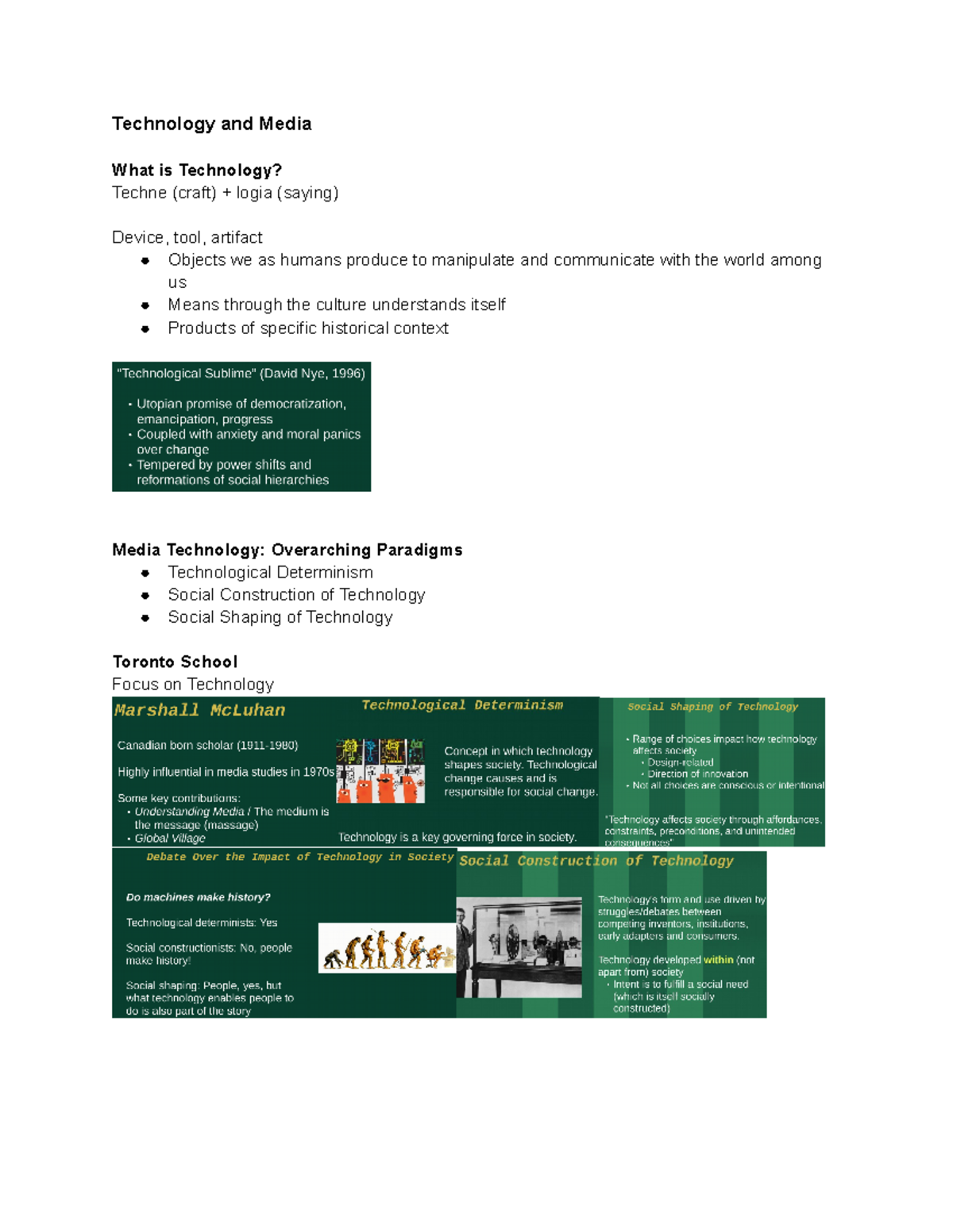 Technology Notes - Technology and Media What is Technology? Techne ...