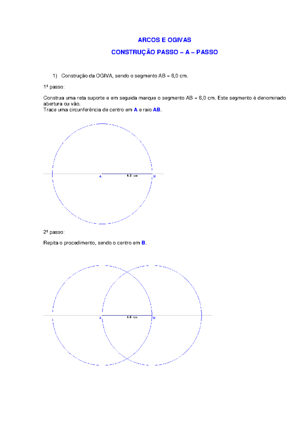 Ogivas e círculos - ARCOS E OGIVAS CONSTRUÇÃO PASSO – A – PASSO ...