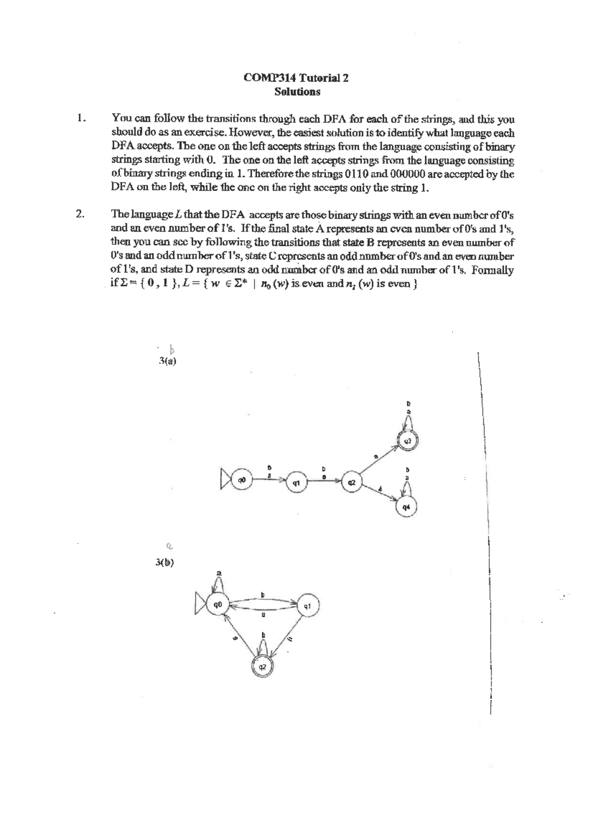 COMP314 Tutorial 2 Solutions - COMP314 - Studocu