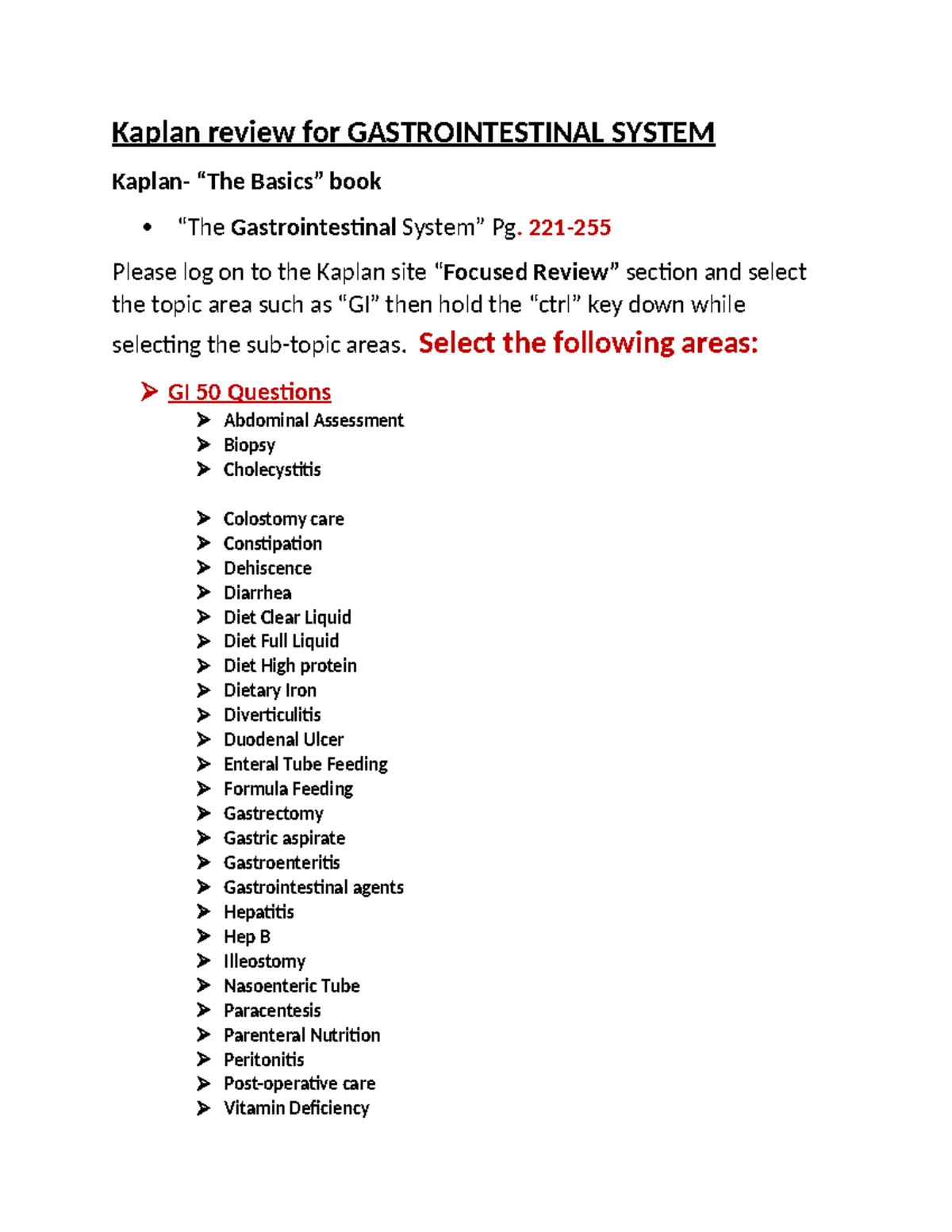 Kaplan Review Gastrointestinal FALL 2017 - Kaplan review for ...
