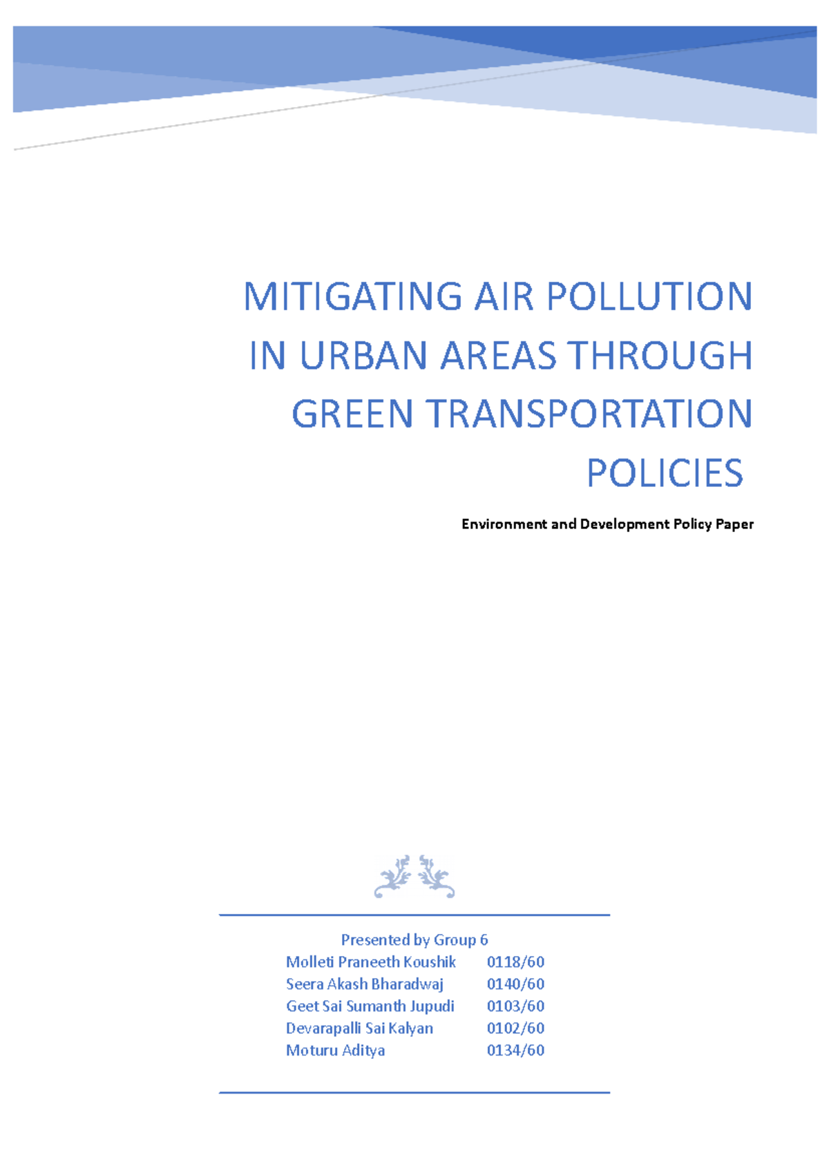 Mitigating Air Pollution in Urban Areas through Green Transportation ...