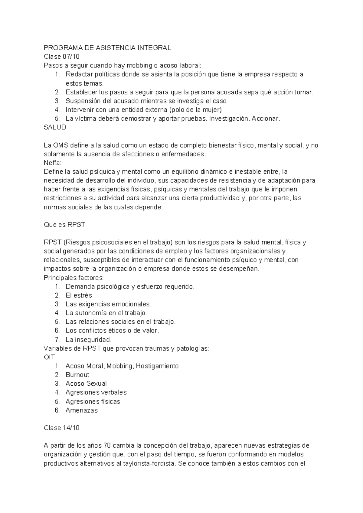 Programa DE Asistencia Integral - PROGRAMA DE ASISTENCIA INTEGRAL Clase 07/ Pasos a seguir ...