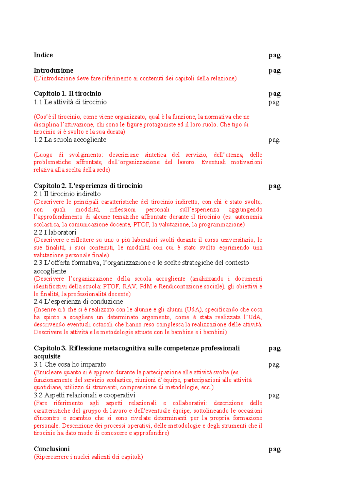 Indice relazione finale definitivo - Indice pag. Introduzione (L ...