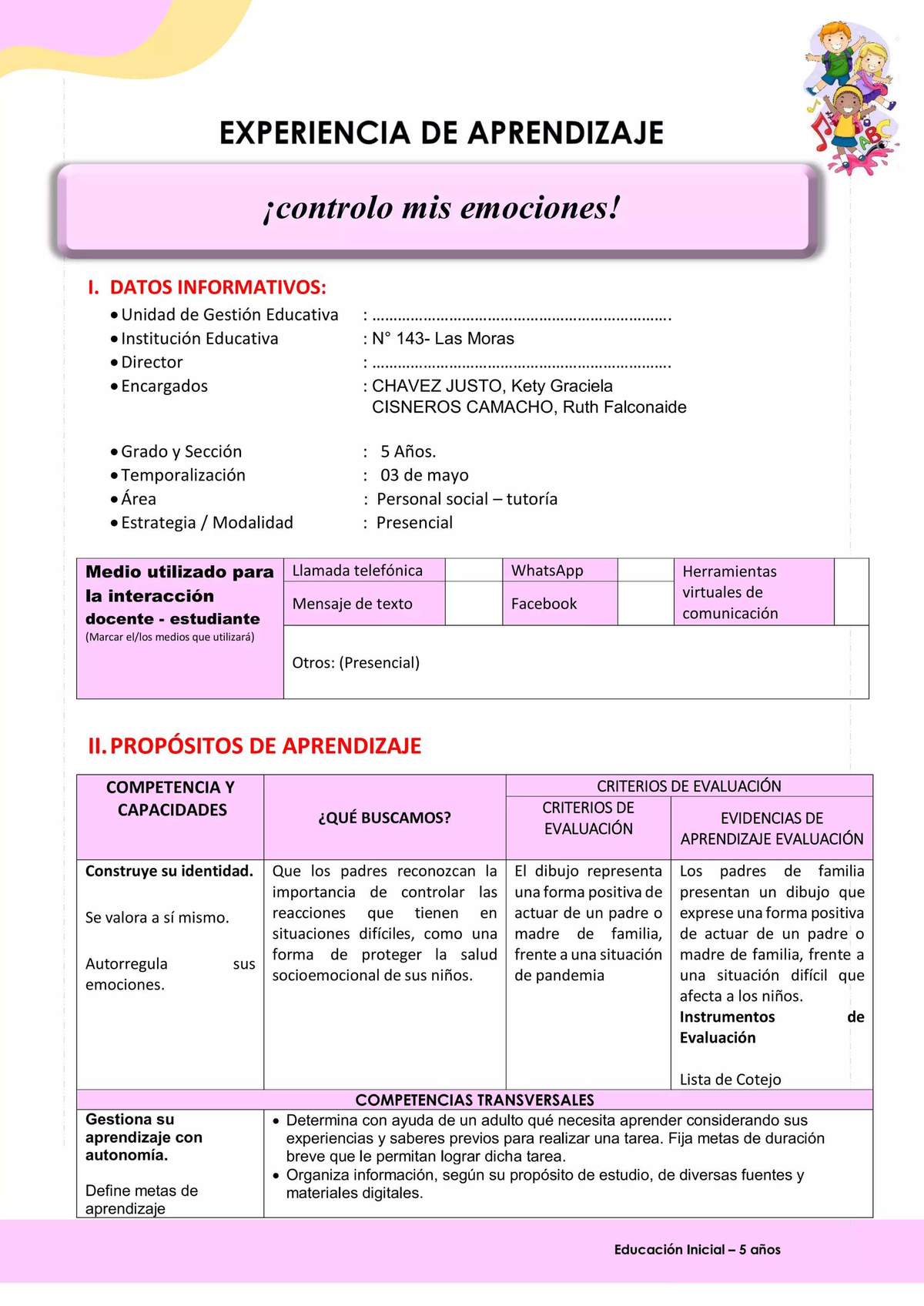 Pdf-sesiones-de-aprendizaje-inicial-5-aospdf compress - Educación - Studocu