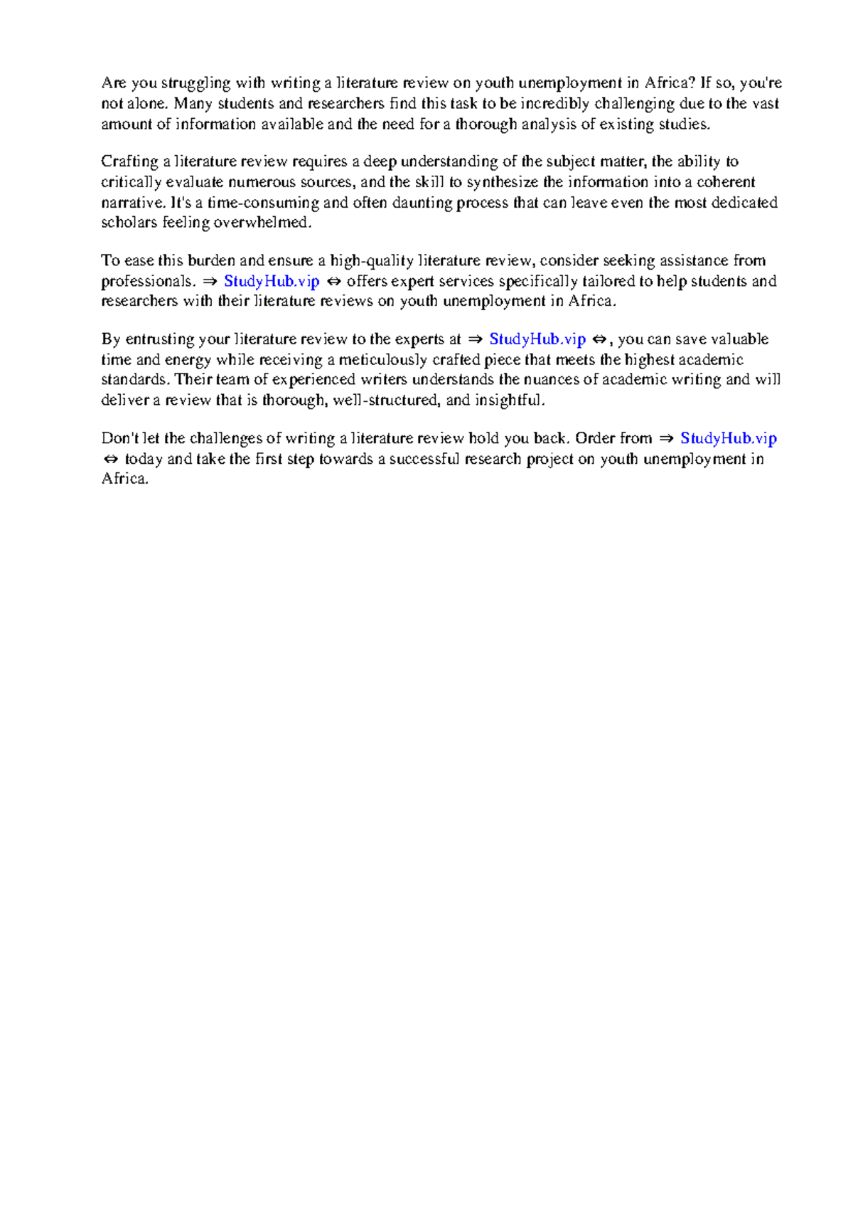 Literature Review On Youth Unemployment In Africa - Are you struggling ...