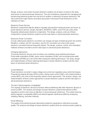 Notes on Advanced Power Electronics - The design, analysis, and ...
