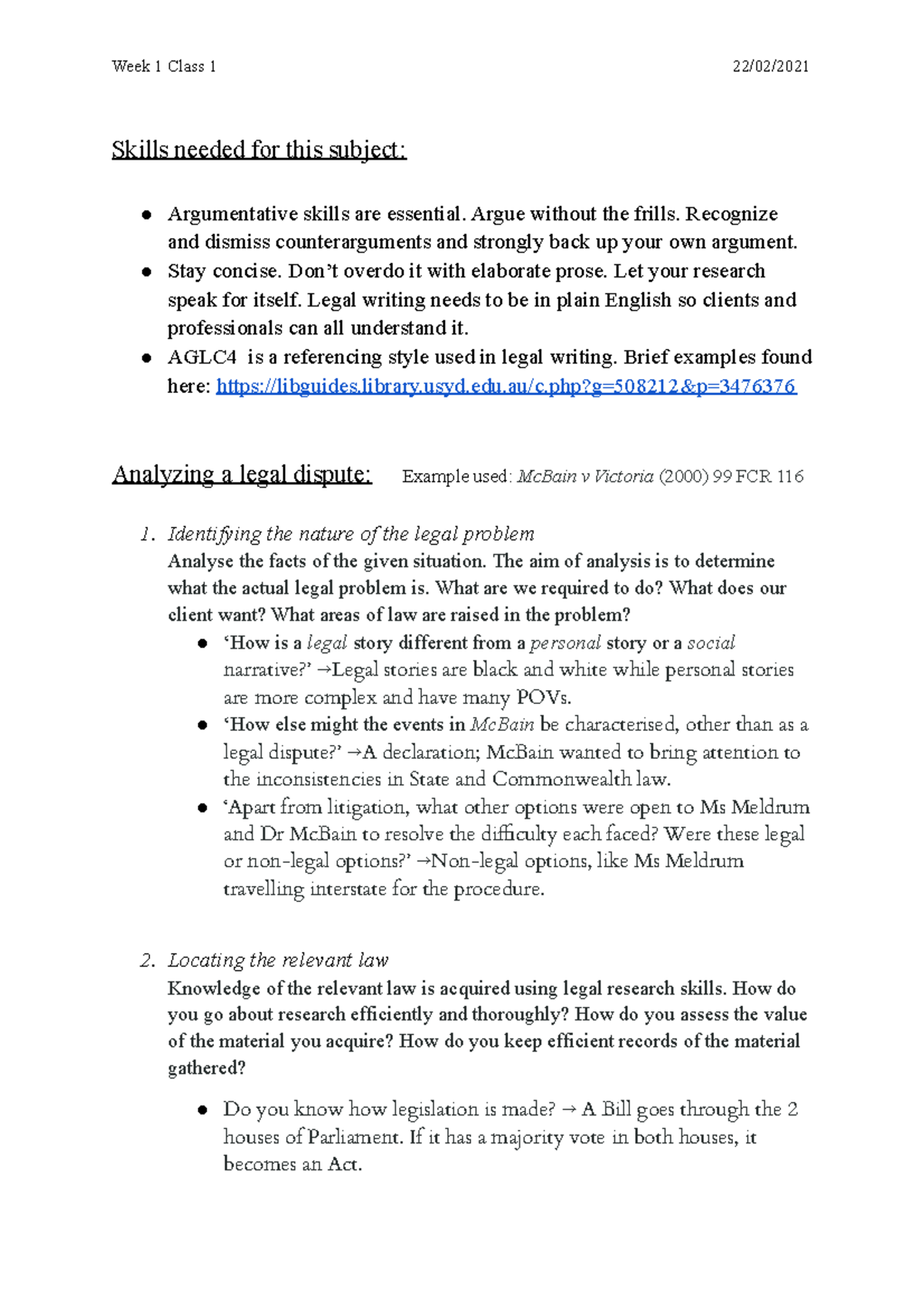 Foundations of Law Notes 1 - 070102 - Studocu