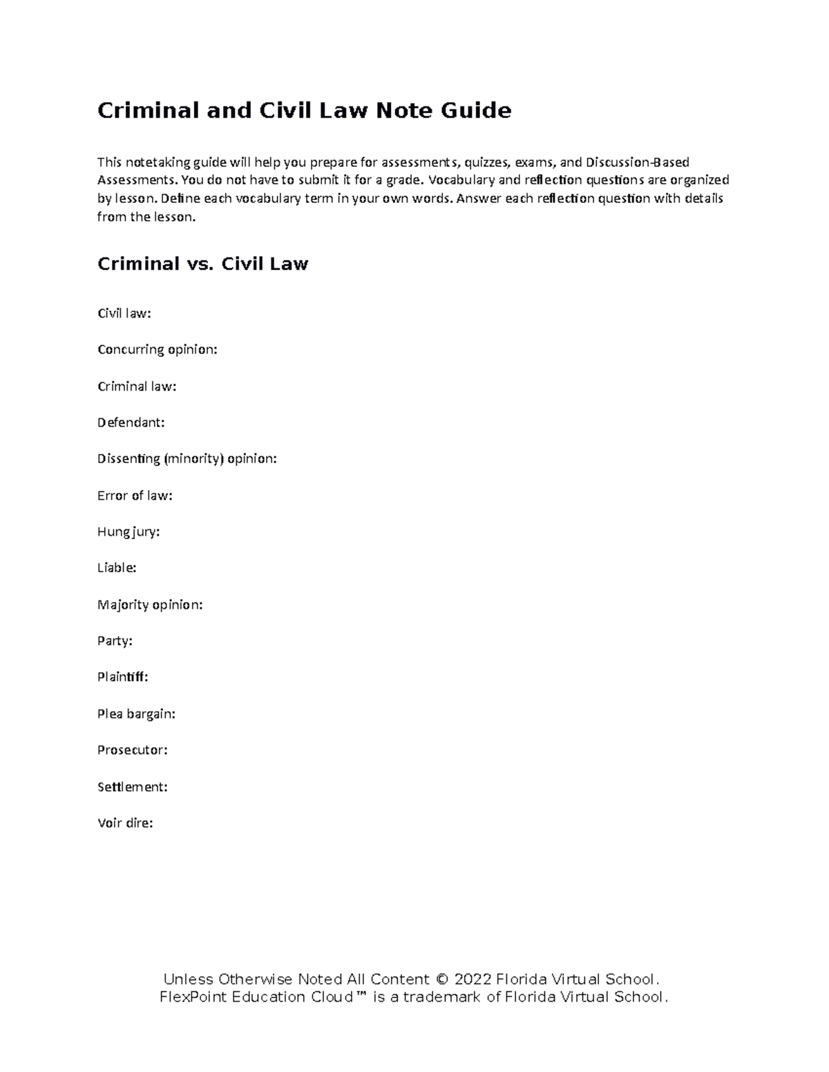 Criminal and civil law module note guide - Criminal and Civil Law Note ...