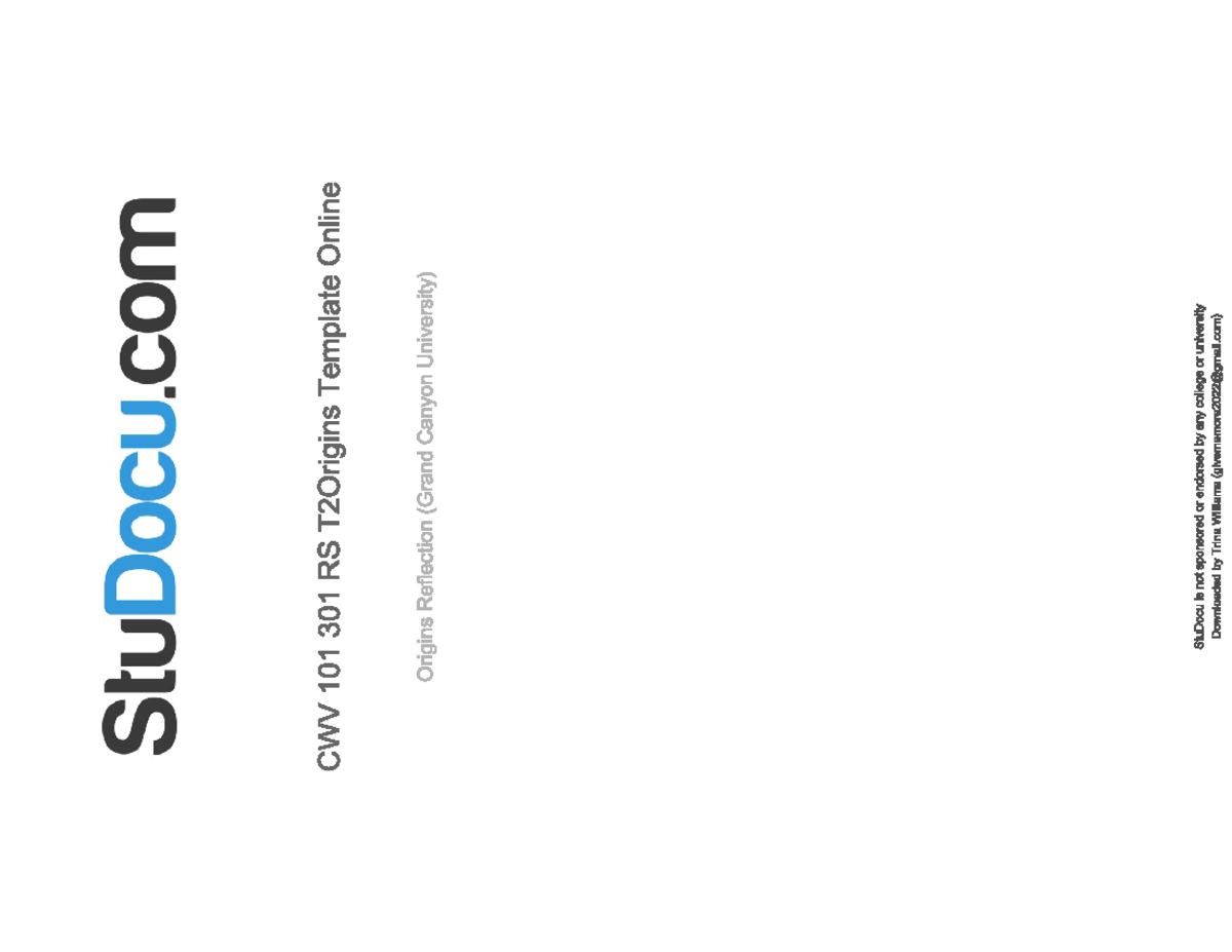 Origins 2 - StuDocu CWV 101 301 RS T2Origins Template Online Origins Reflection (Grand Canyon ...