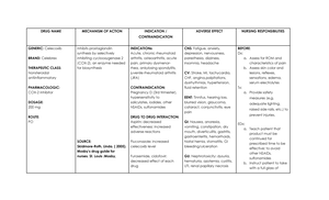 Ketorolac toradol drug-study - DRUG NAME MECHANISM OF ACTION INDICATION ...