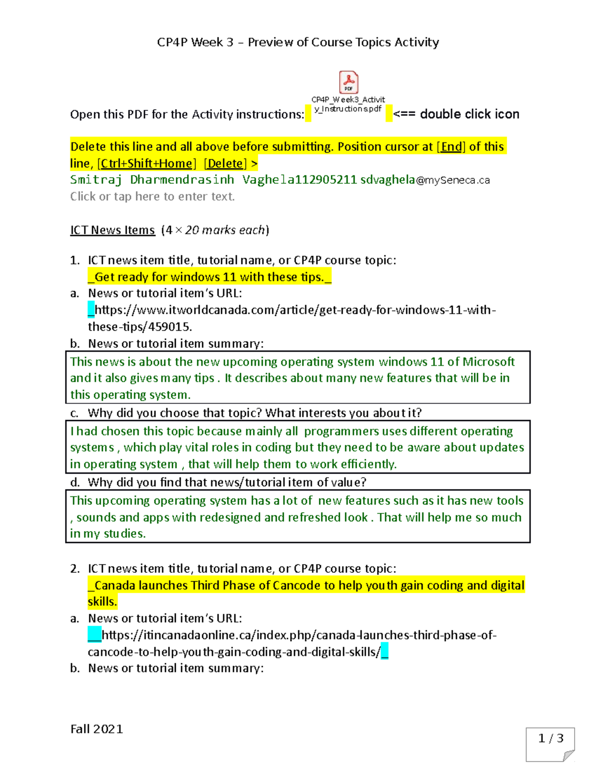 CP4P Week3 Activity ,best for getting higher grades - CP4P Week 3 – Preview of Course Topics ...