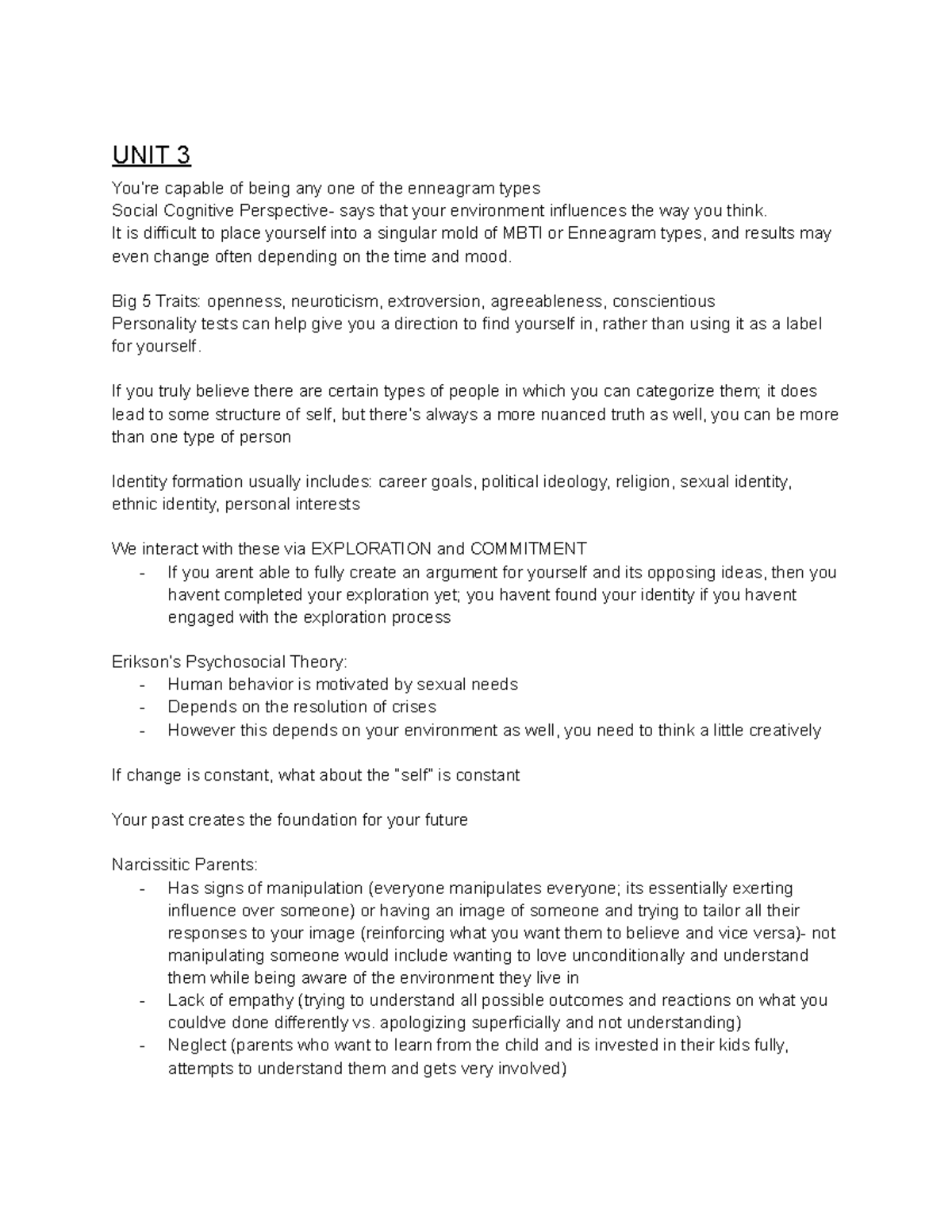Unit 3-4 Notes- Adjustment Psychology - UNIT 3 You’re capable of being ...
