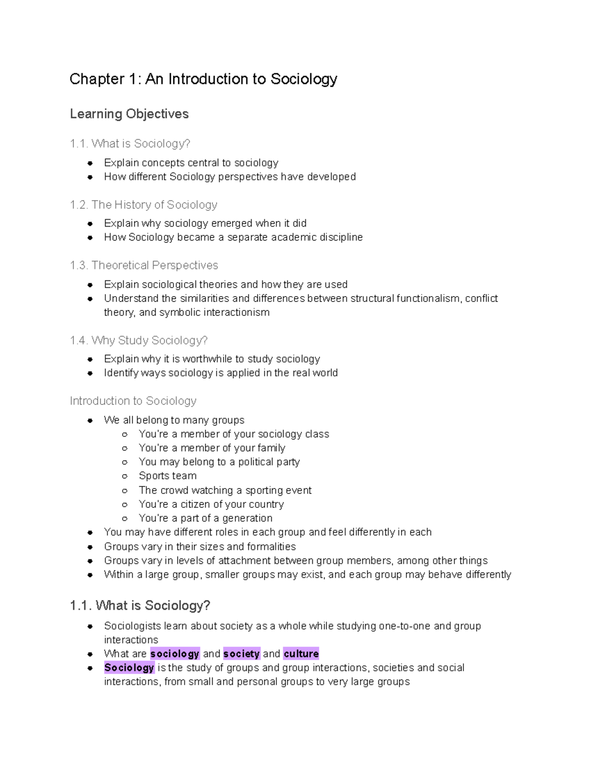 SOC140- Chapter 1 - Chapter 1: An Introduction to Sociology Learning ...