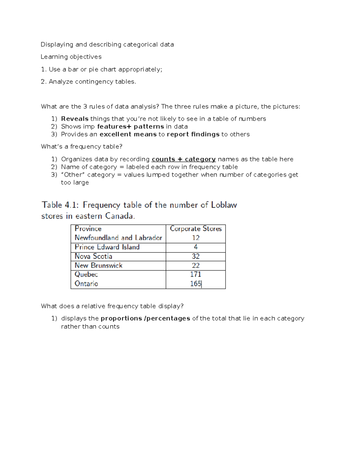 Slides 3 - EC285 - notes - Displaying and describing categorical data ...