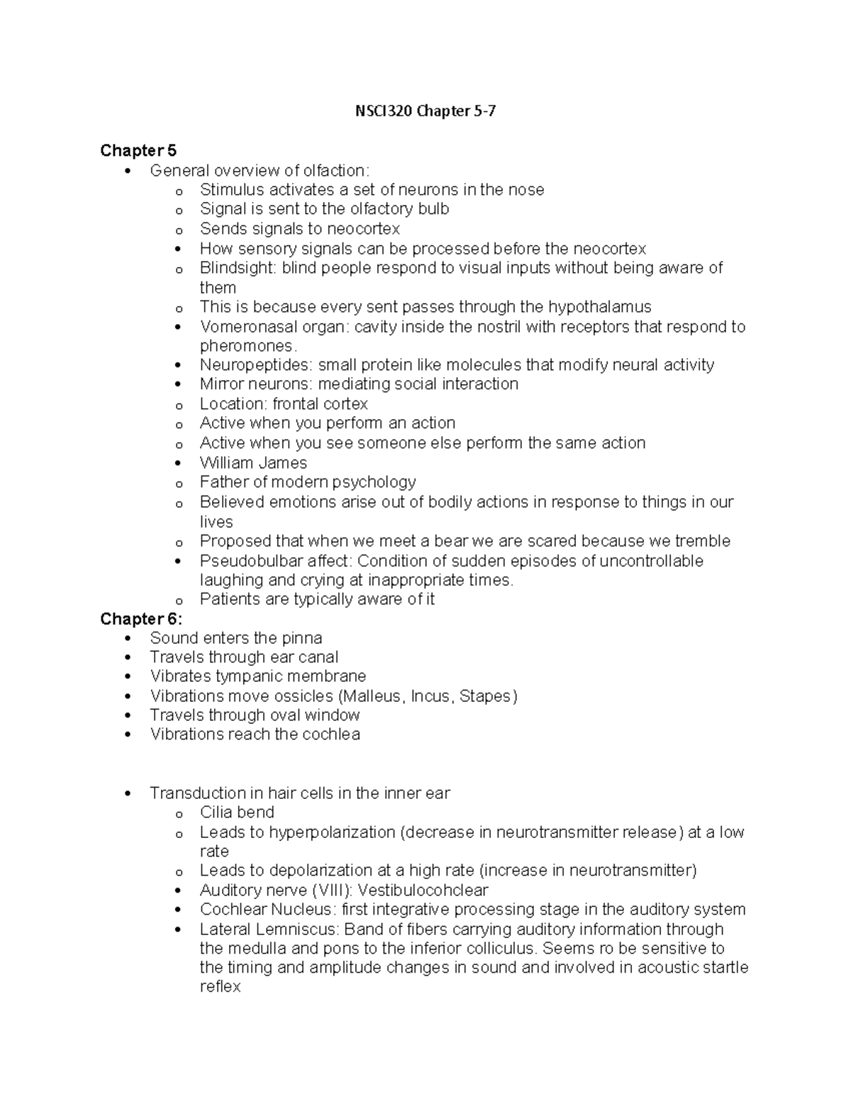 NSCI320 Chapter 5-7 - Professor Roth, Spring 2022 - NSCI320 Chapter 5 ...